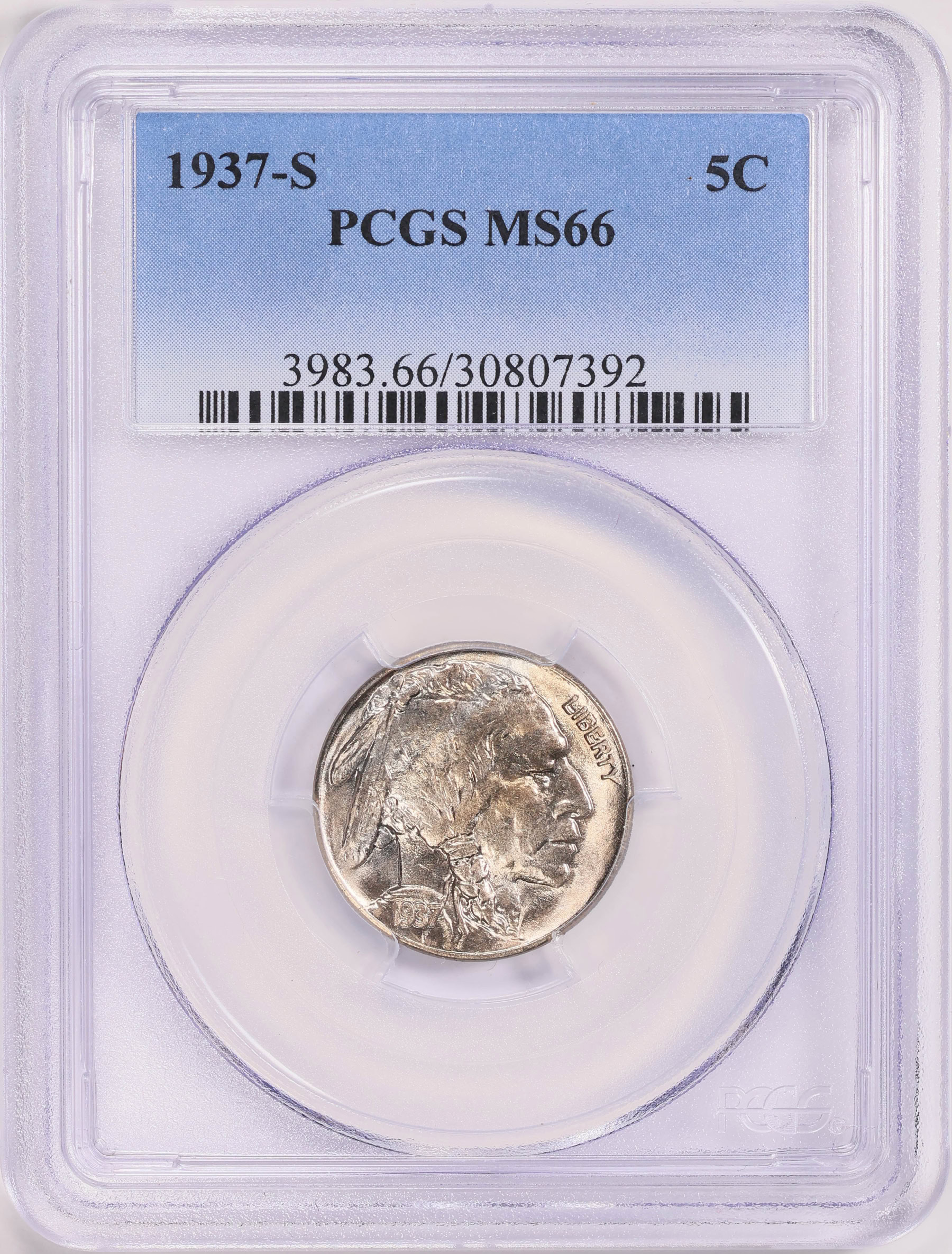1937-S Buffalo Nickel PCGS MS-66 (Item 1778014) | GreatCollections Coin Auctions