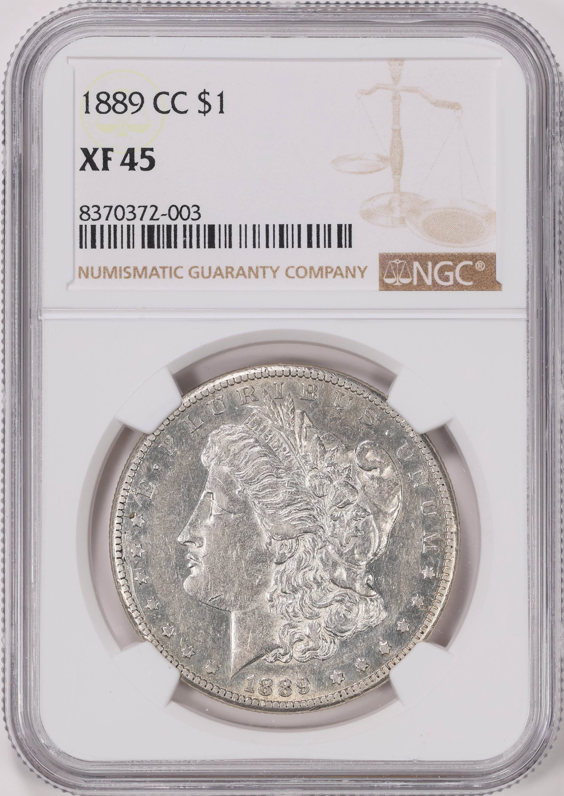 1889-CC Morgan Silver Dollar NGC XF-45 (Item 1778052) | GreatCollections Coin Auctions