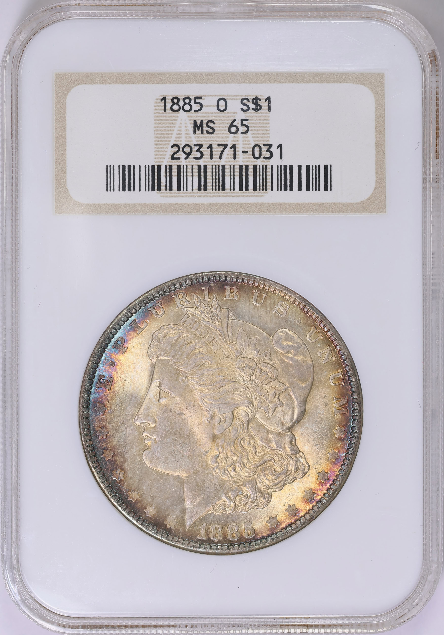 1885-O Morgan Silver Dollar NGC MS-65 OH (Toned) (Item 1778071) | GreatCollections Coin Auctions