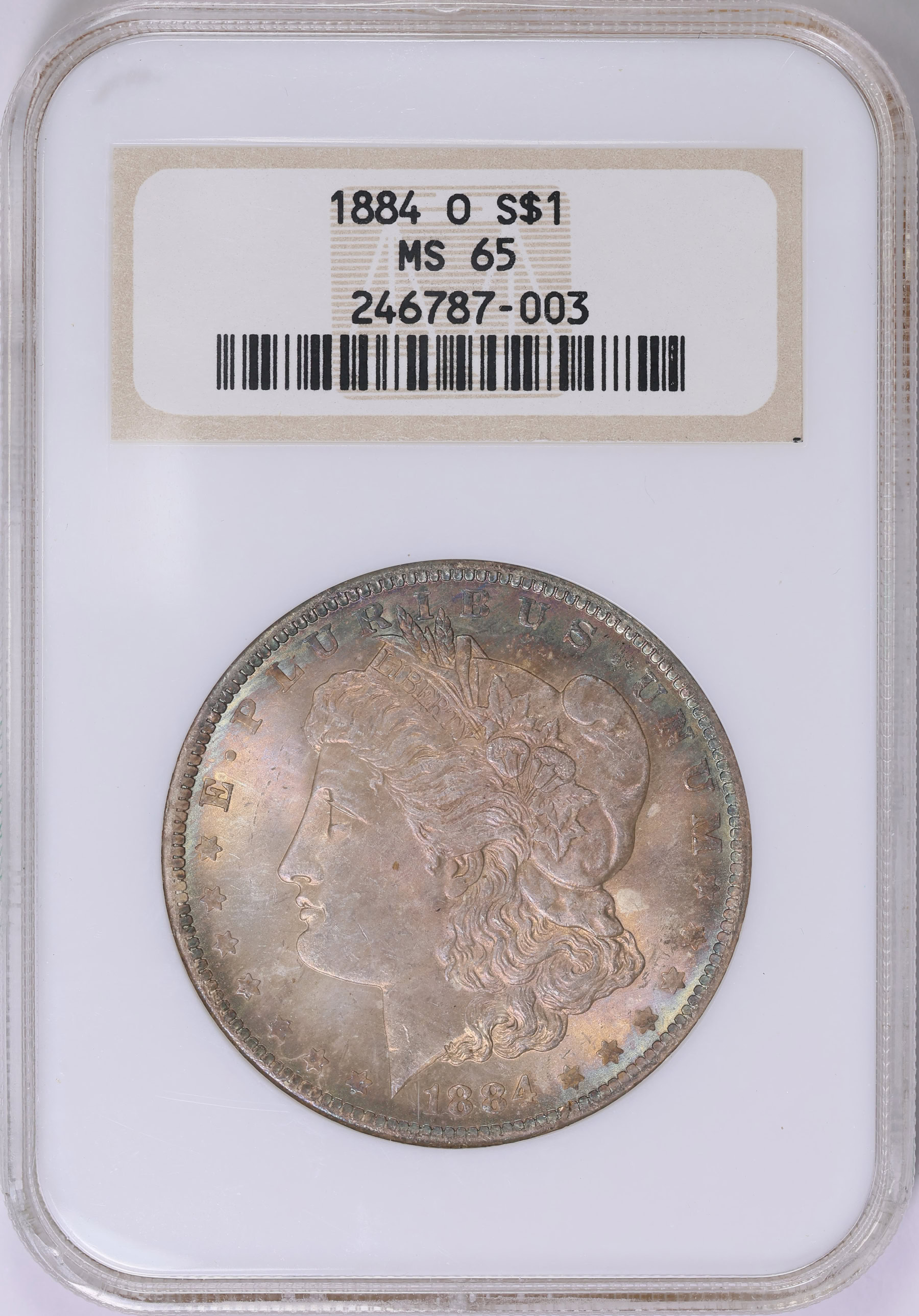 1884-O Morgan Silver Dollar NGC MS-65 OH (Toned) (Item 1778072) | GreatCollections Coin Auctions