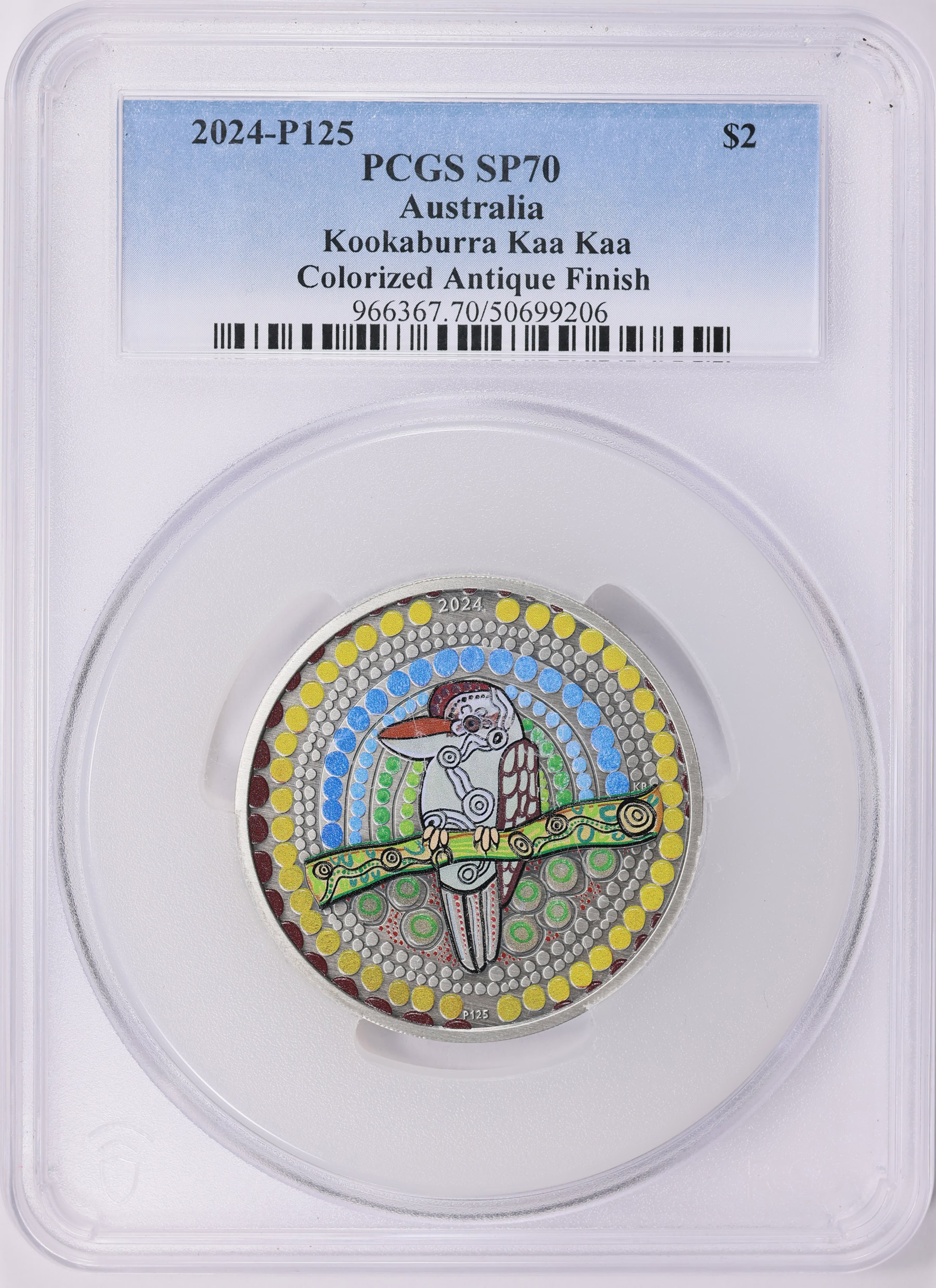 Australia 2024-P125 Colorized Silver $2 Kookaburra Kaa Kaa Antique ...