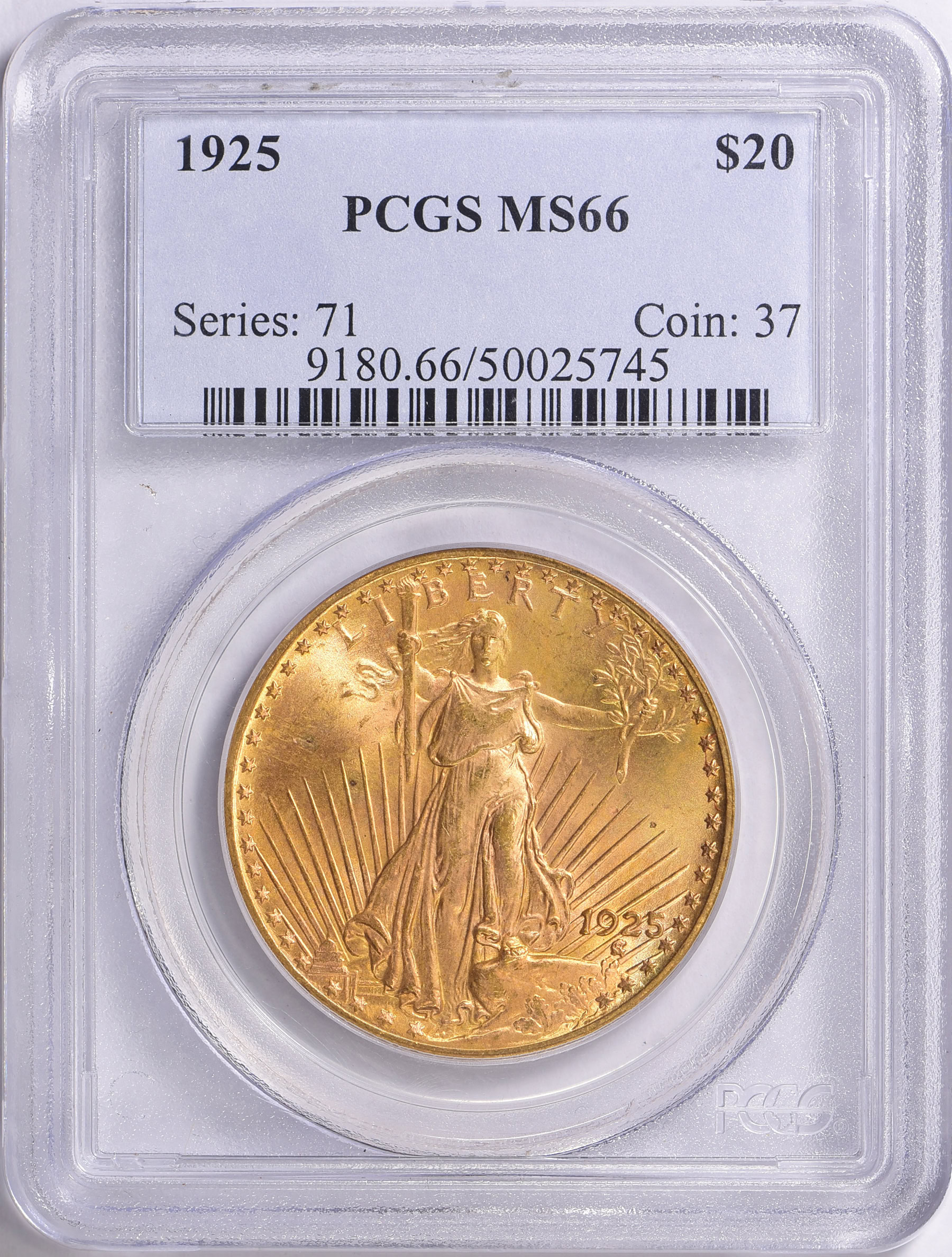 1925 Saint-Gaudens Gold Double Eagle PCGS MS-66 (Item 1778090) | GreatCollections Coin Auctions