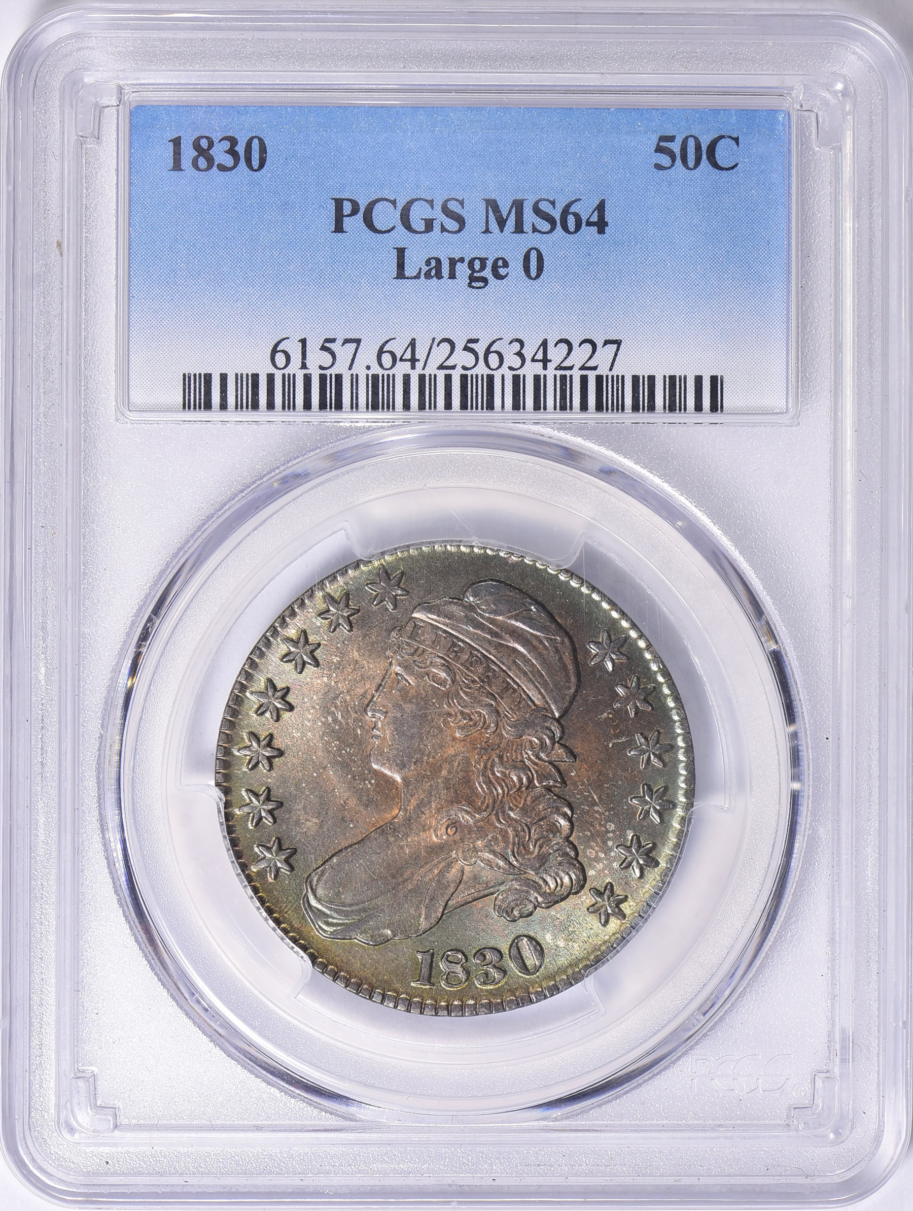 1830 Capped Bust Half Dollar Large 0 PCGS MS-64 (Toned) (Item 1778096) | GreatCollections Coin ...