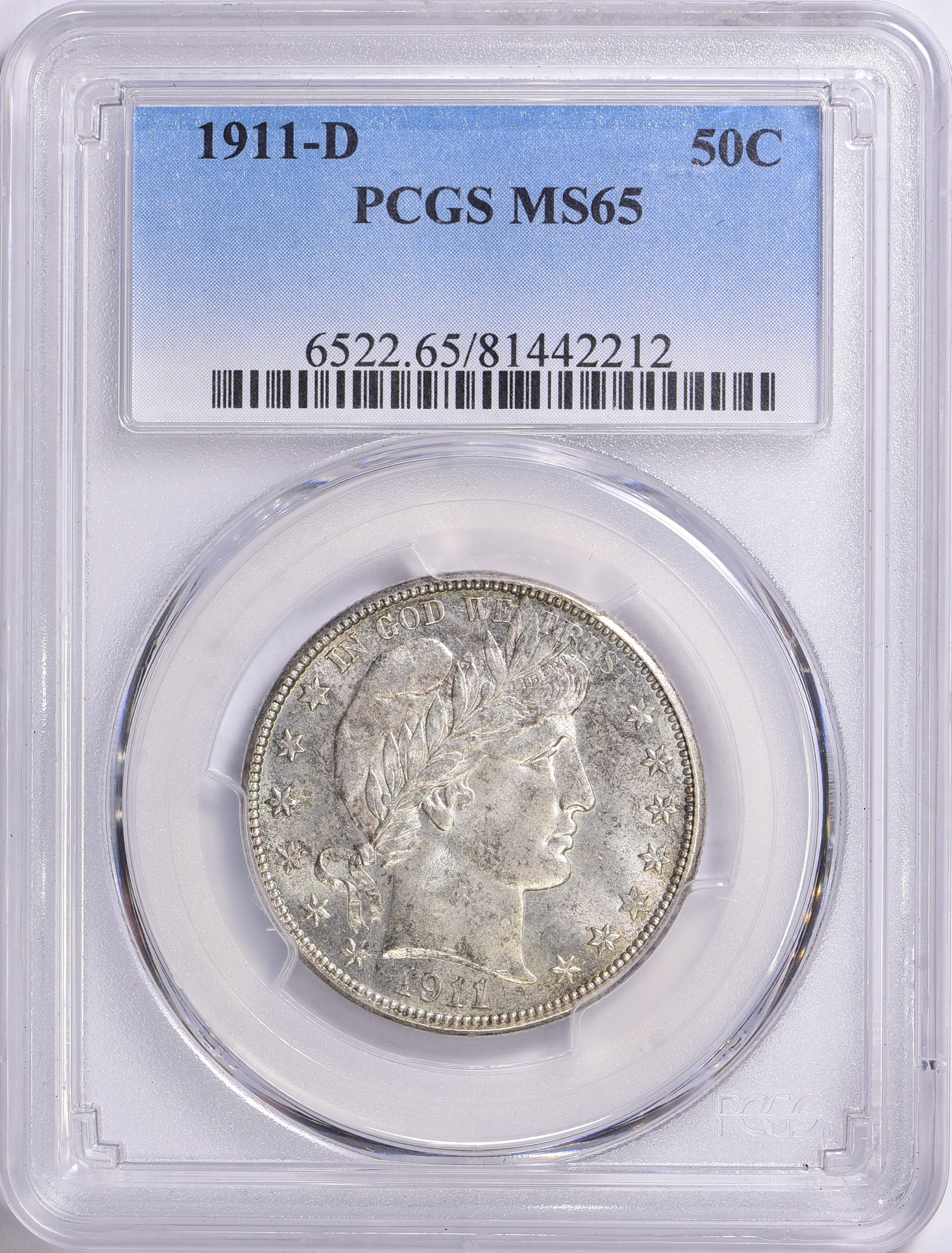 1911-D Barber Half Dollar PCGS MS-65 (Item 1778097) | GreatCollections Coin Auctions