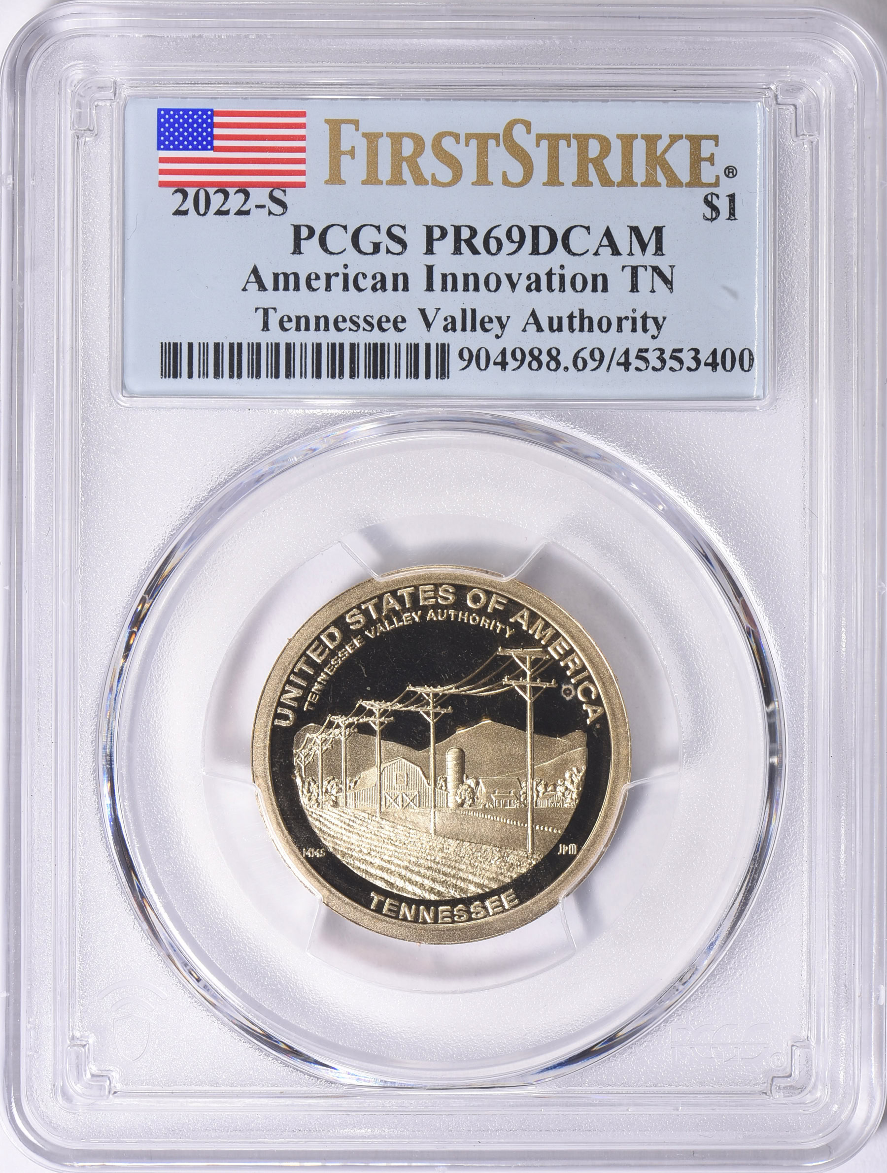 2022-S Innovation Dollar Tennessee TVA First Strike PCGS Proof-69 DCAM ...