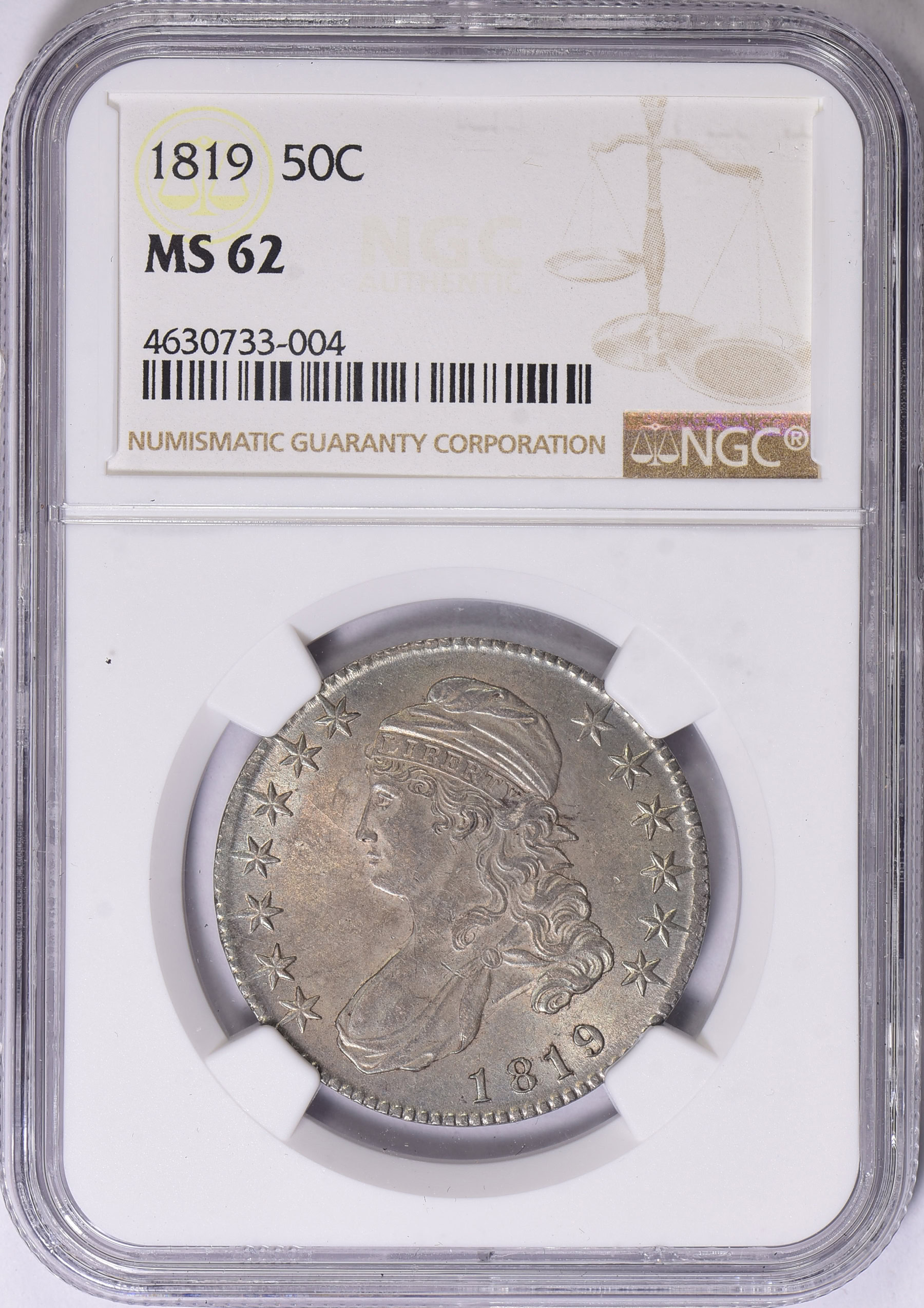 1819 Capped Bust Half Dollar NGC MS-62 (Toned) (Item 1778130 ...