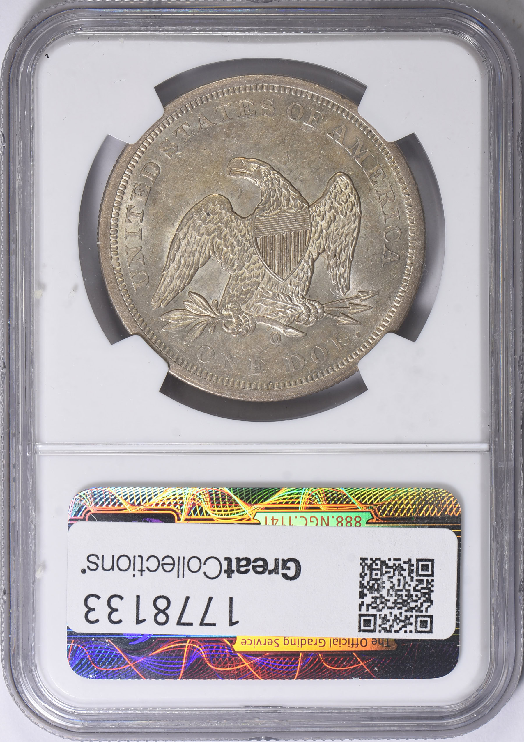 1860-O Seated Liberty Silver Dollar NGC MS-61 (Item 1778133) | GreatCollections Coin Auctions