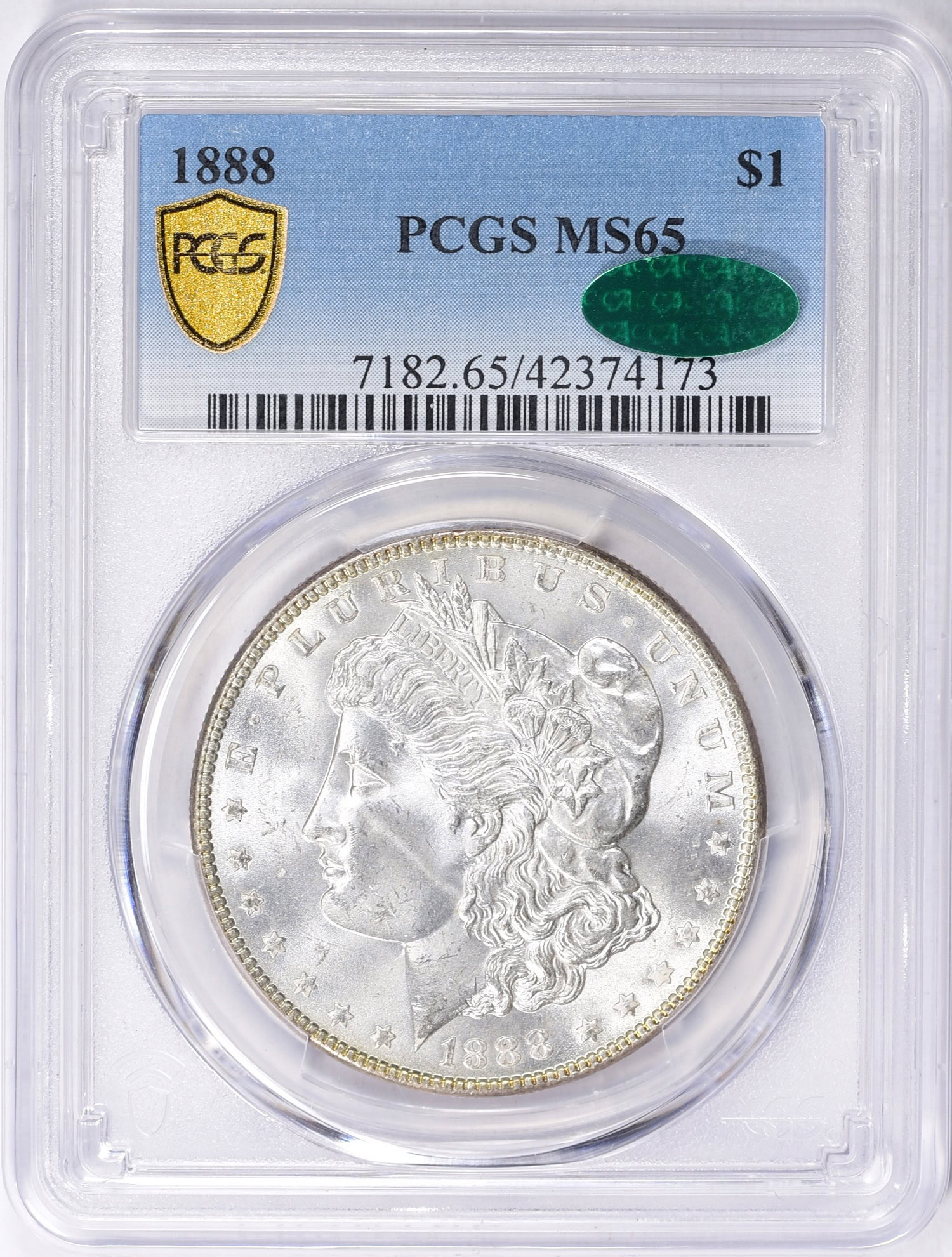 1888 Morgan Silver Dollar PCGS MS-65 (CAC Green) (Item 1778222) | GreatCollections Coin Auctions
