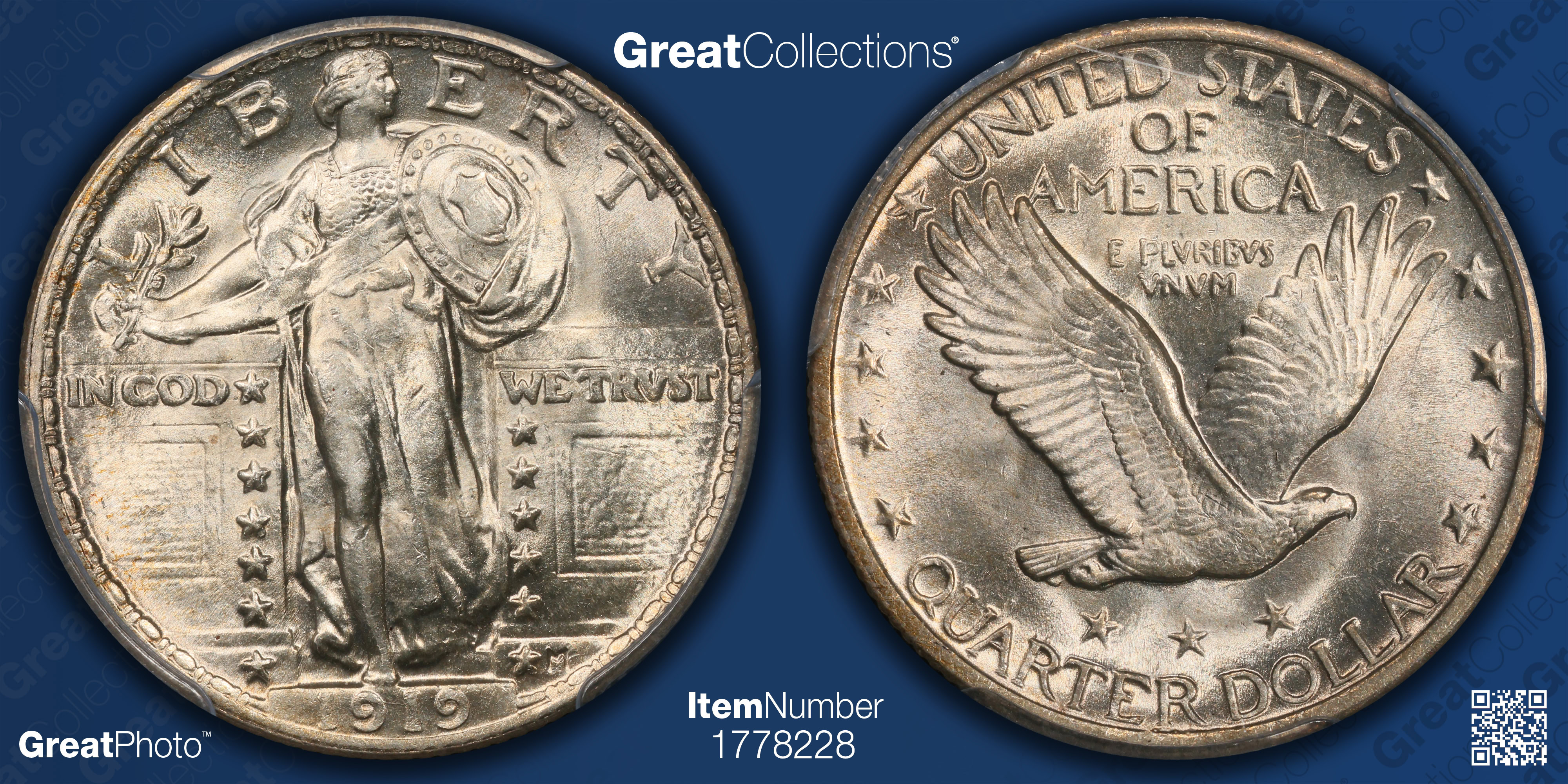 1919 Standing Liberty Quarter PCGS MS-64 FH (Item 1778228 ...