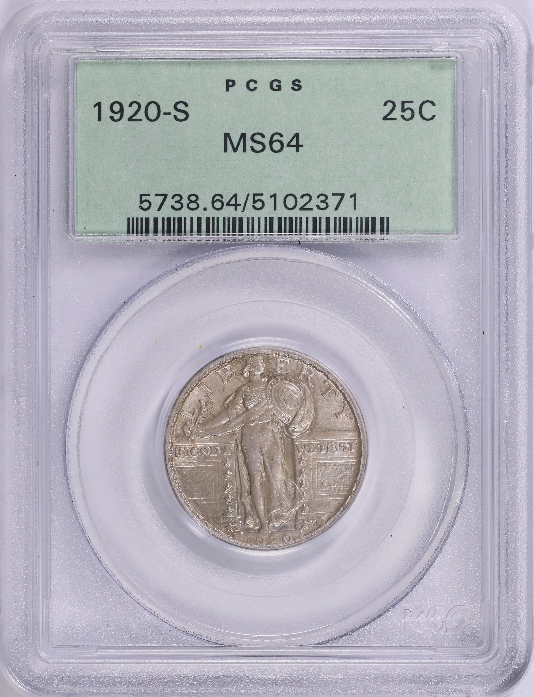1920-S Standing Liberty Quarter PCGS MS-64 OGH (Item 1778233 ...
