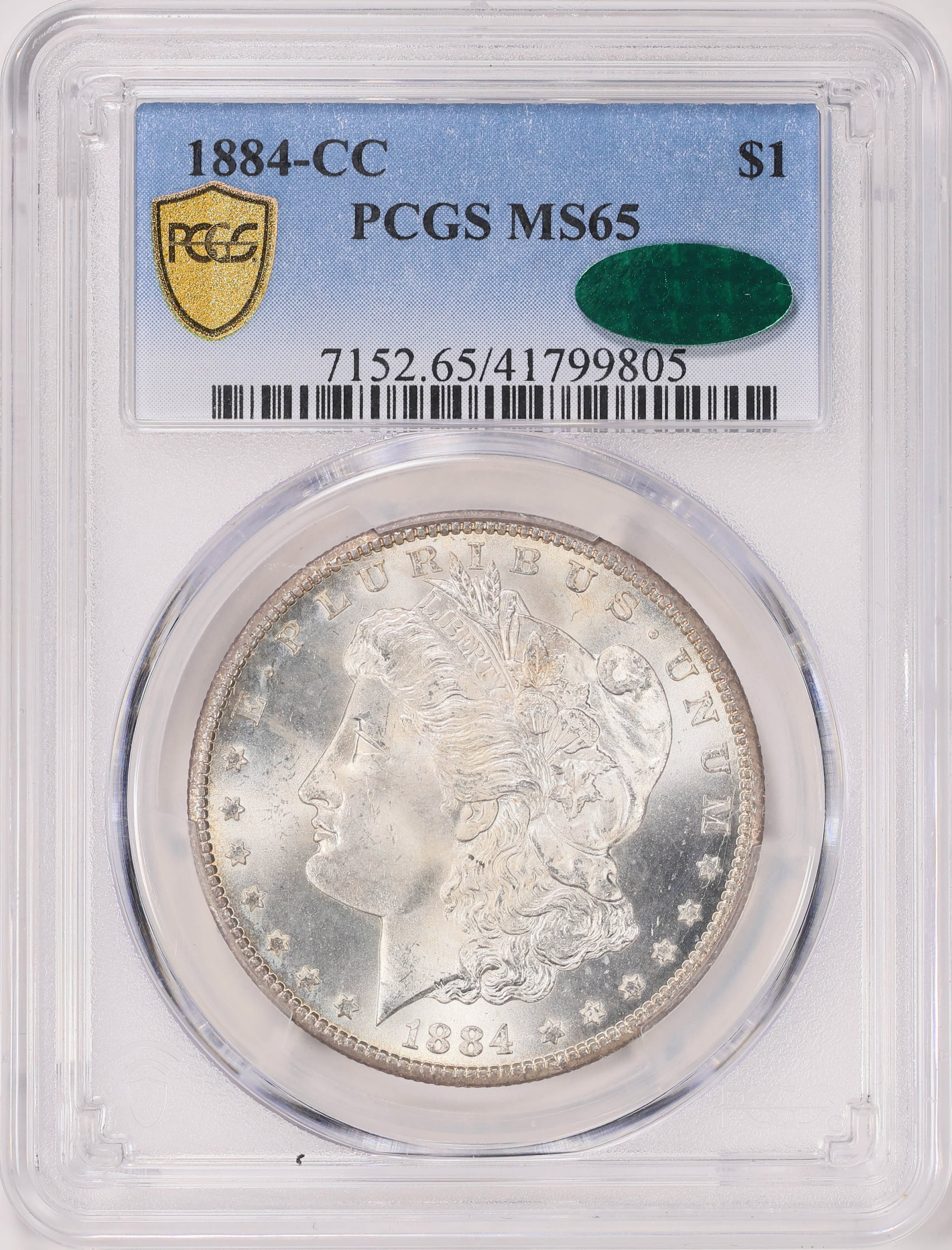 1884-CC Morgan Silver Dollar PCGS MS-65 (CAC Green) (Item 1778281) | GreatCollections Coin Auctions