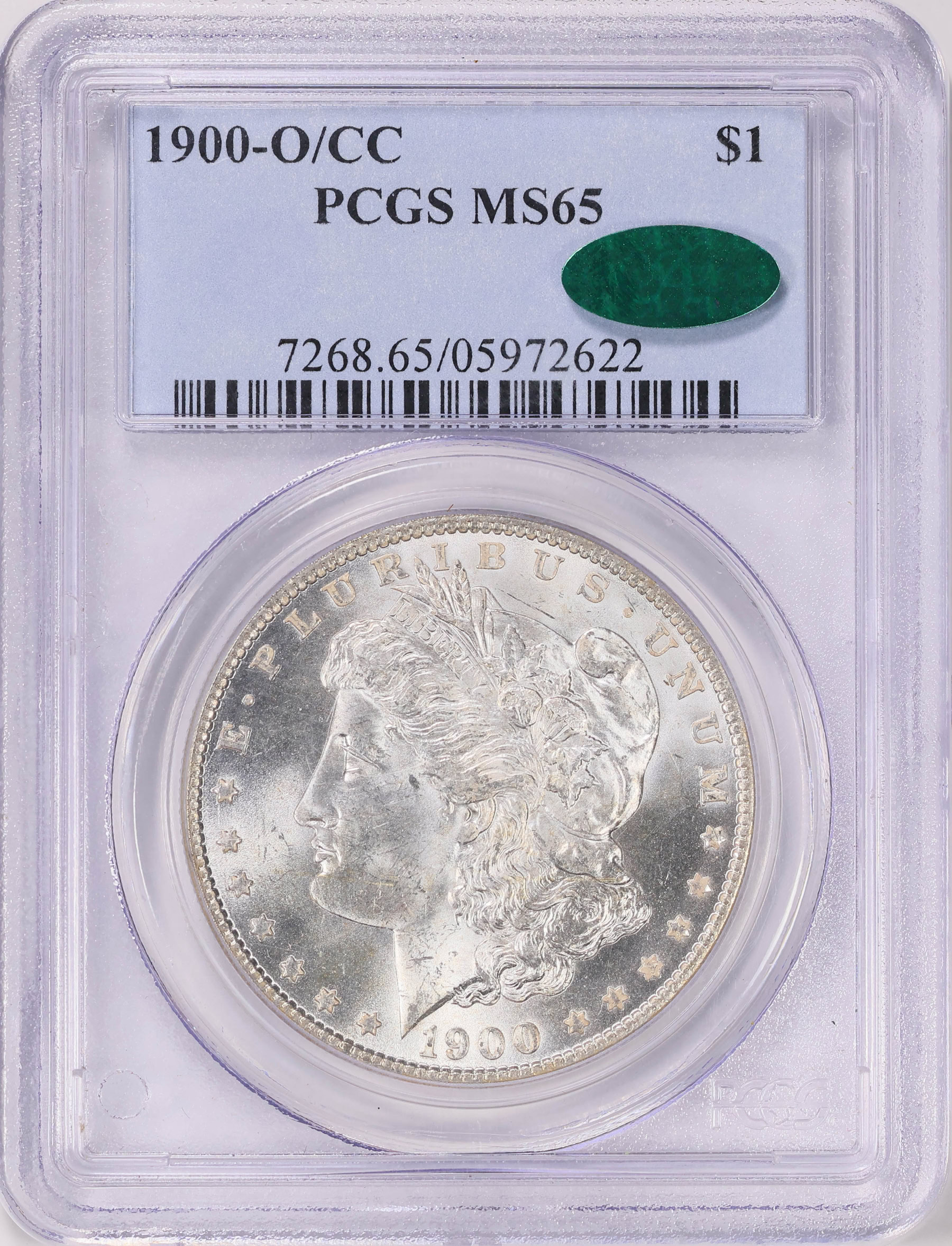 1900-O/CC Morgan Silver Dollar PCGS MS-65 (CAC Green) (Item 1778295) | GreatCollections Coin ...