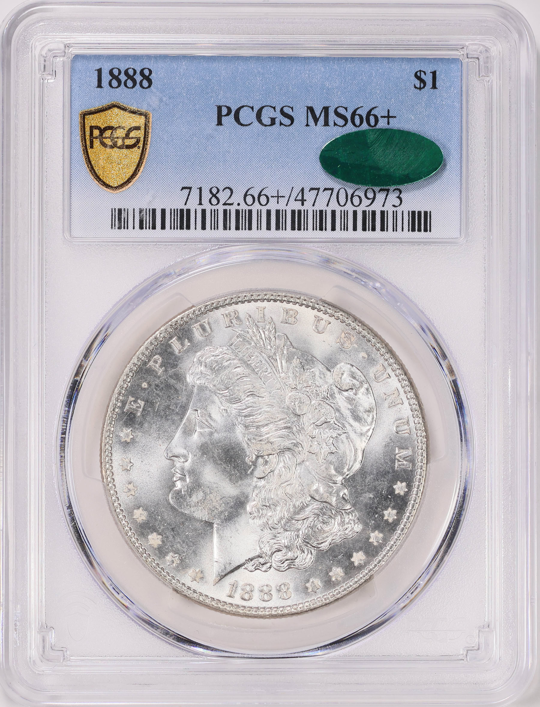 1888 Morgan Silver Dollar PCGS MS-66+ (CAC Green) (Item 1778324) | GreatCollections Coin Auctions