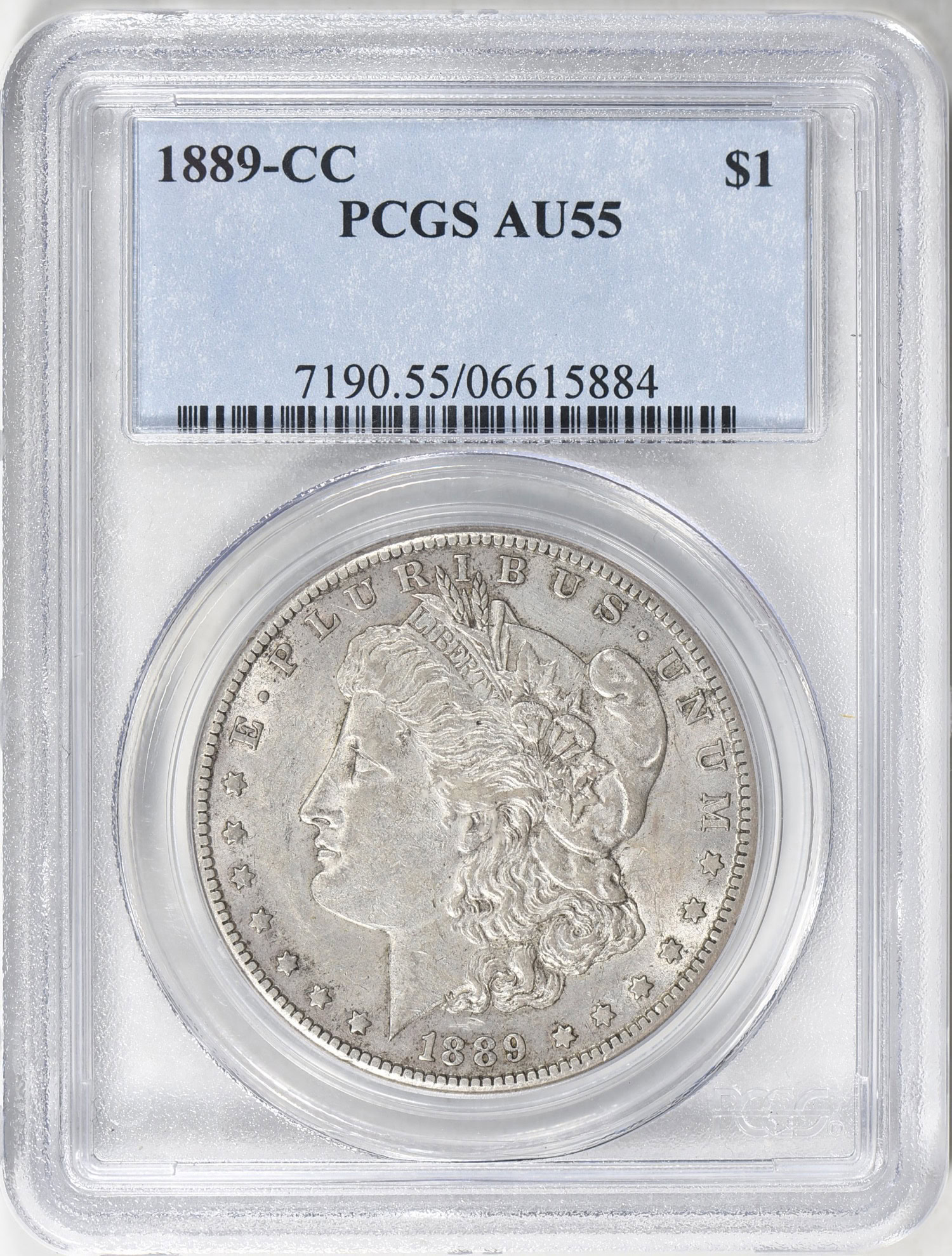 1889-CC Morgan Silver Dollar PCGS AU-55 (Item 1778355) | GreatCollections Coin Auctions