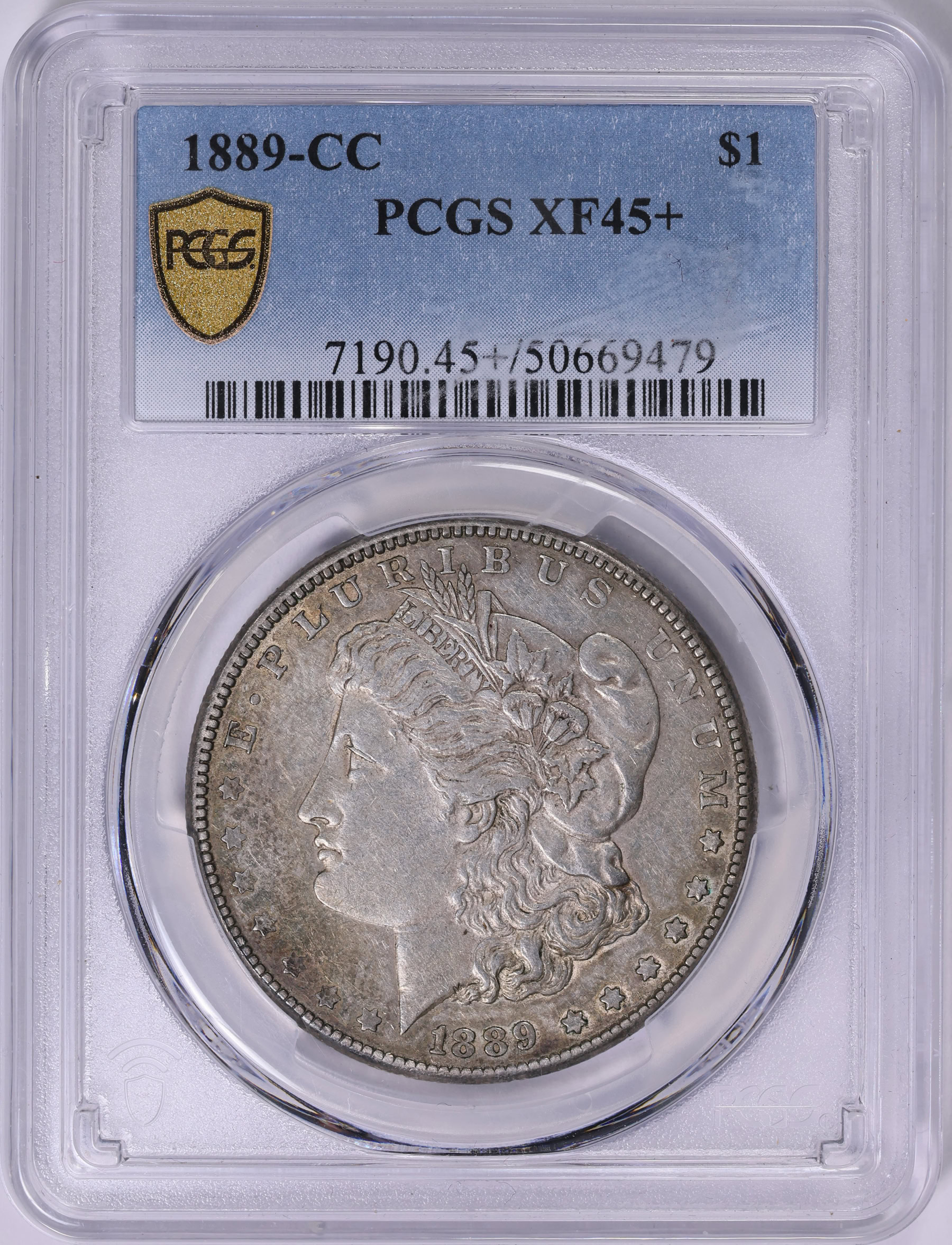 1889-CC Morgan Silver Dollar PCGS XF-45+ (Toned) (Item 1778402) | GreatCollections Coin Auctions