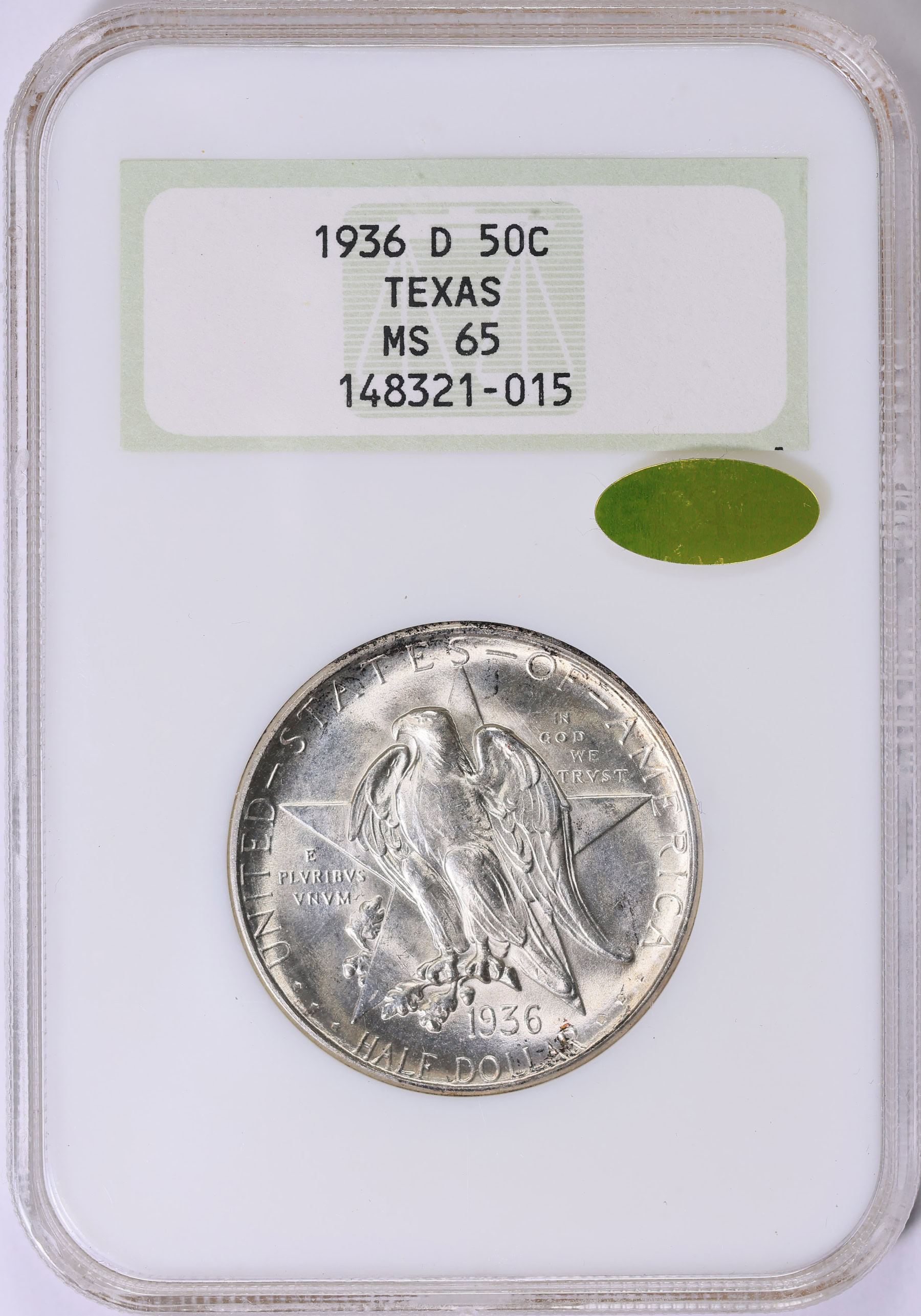 1936-D Texas Centennial Half Dollar NGC MS-65 (CAC Gold) OH (Item ...