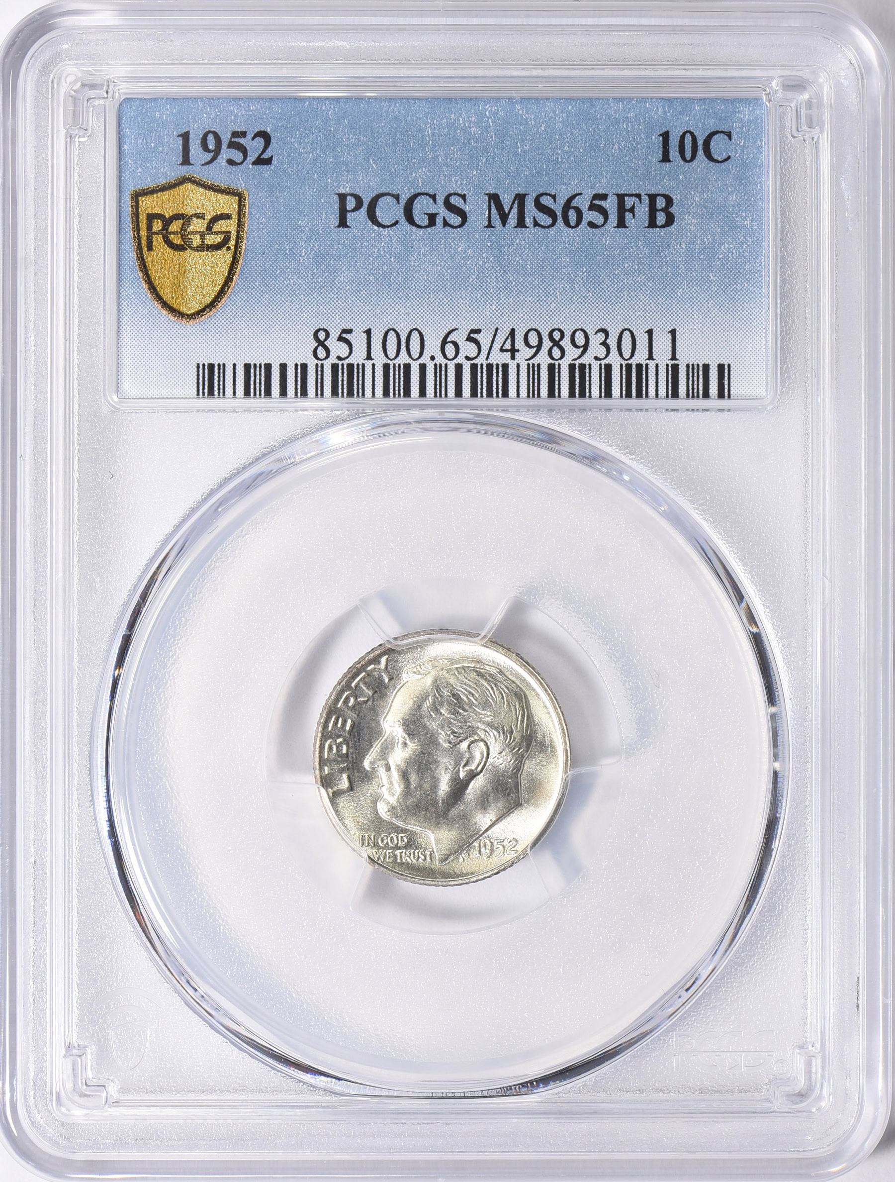 1952 Roosevelt Dime PCGS MS-65 FB (Item 1778420) | GreatCollections ...