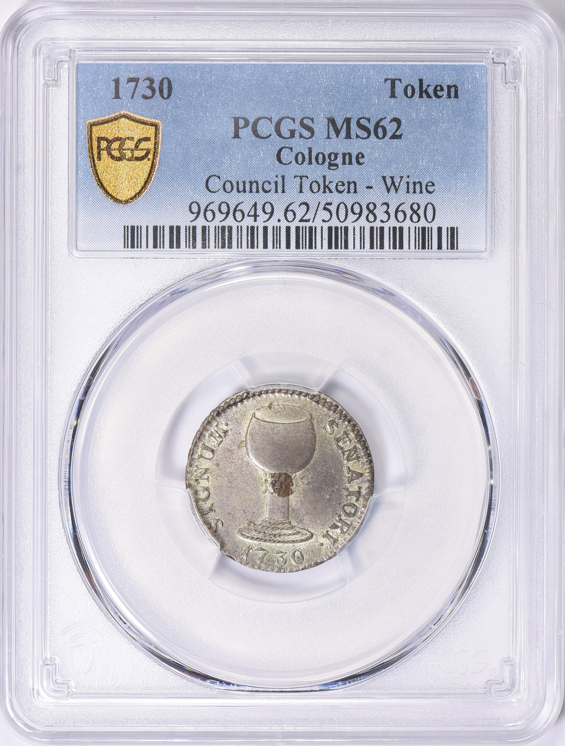 Germany - Cologne 1730 20mm City Council Wine Token PCGS MS-62 | PCGS ...