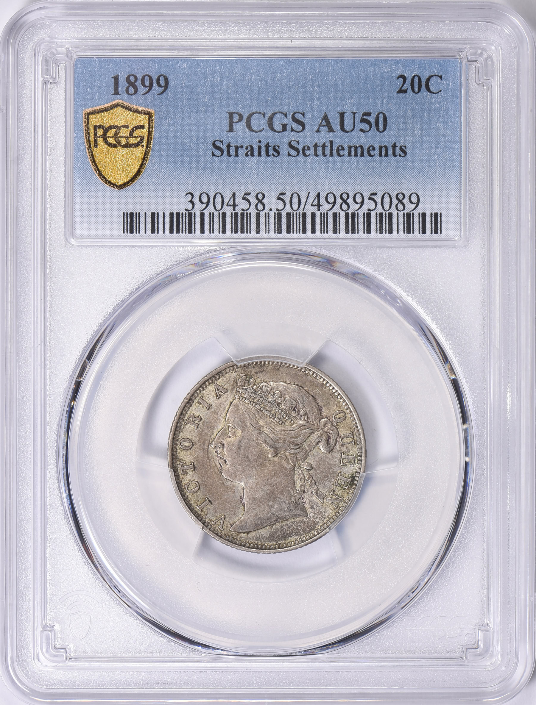 Straits Settlements 1899 Silver 20 Cents KM-12 PCGS AU-50 (Item 1778491) | GreatCollections Coin ...
