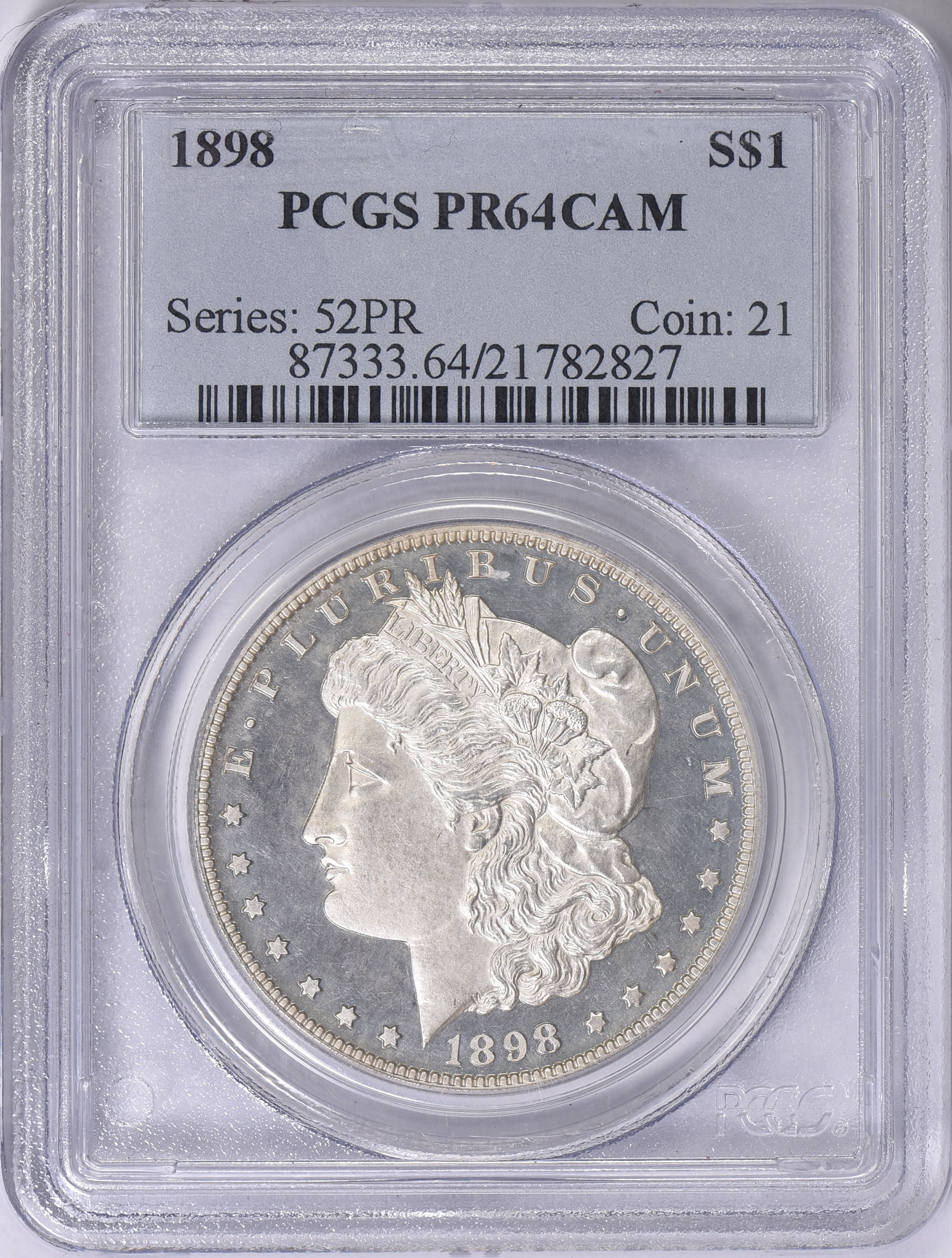 1898 Morgan Silver Dollar PCGS Proof-64 CAMEO (Item 1778577 ...