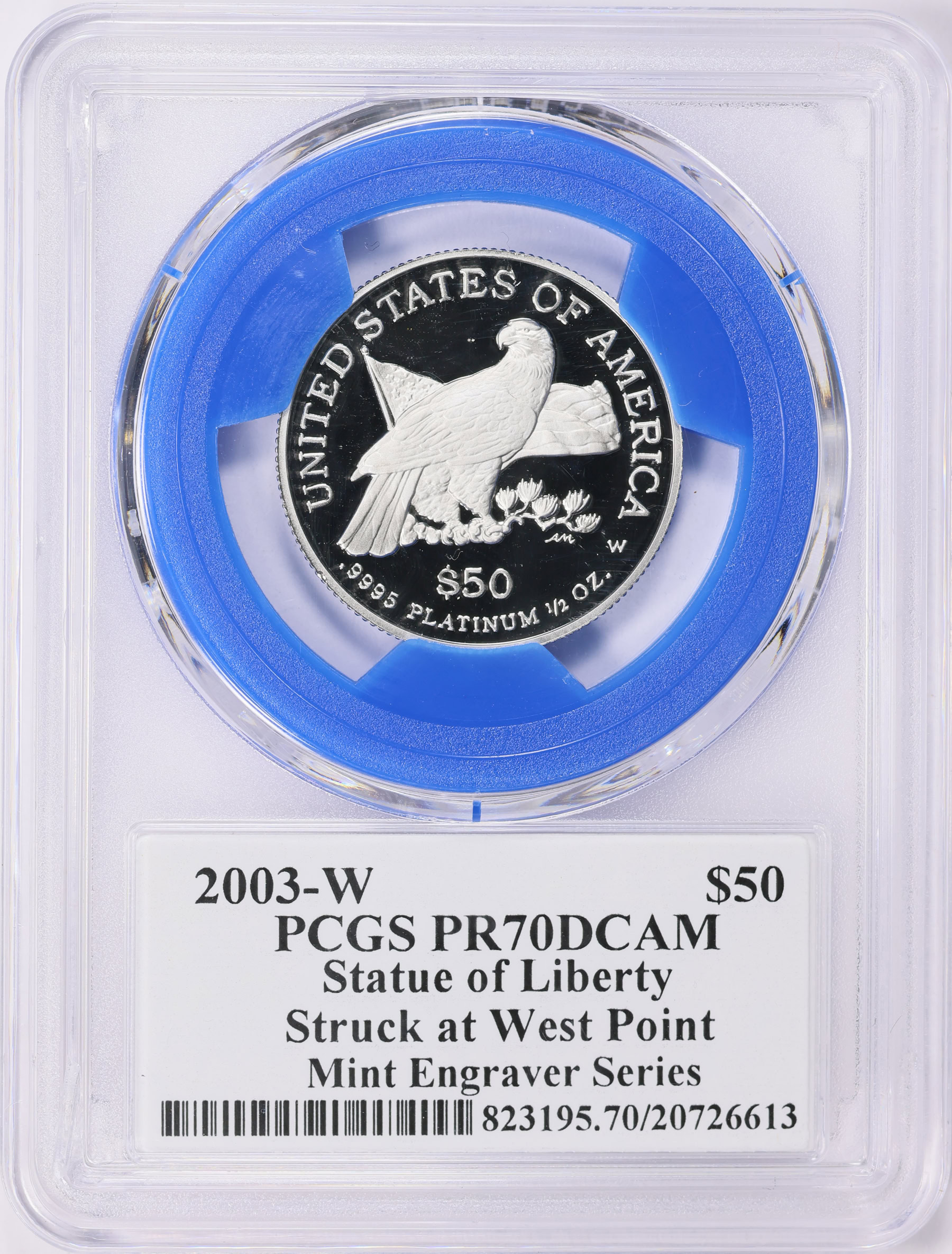 2003-W $50 Half-Ounce Platinum American Eagle Statue of Liberty Mint ...