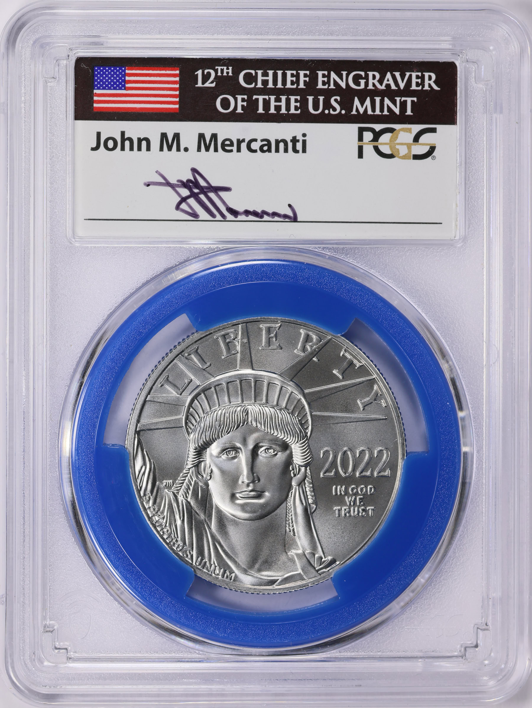 2022 $100 One-Ounce Platinum American Eagle Statue of Liberty First Day ...