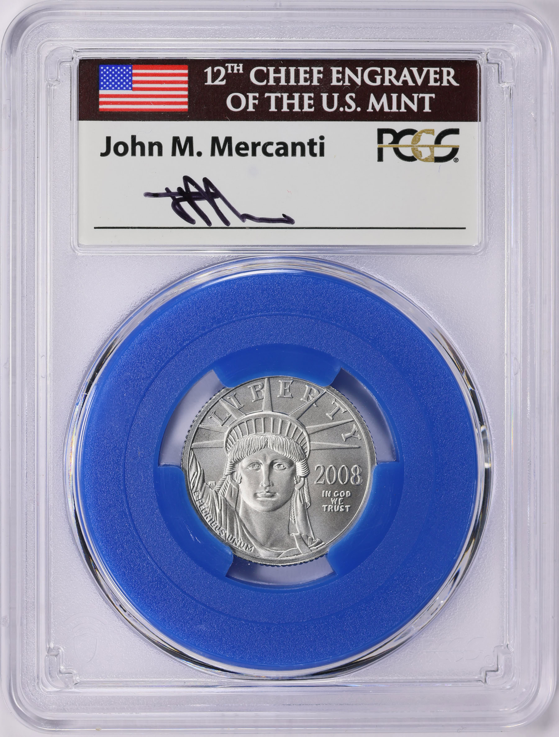 2008-W $25 Quarter-Ounce Platinum American Eagle Burnished Statue of ...