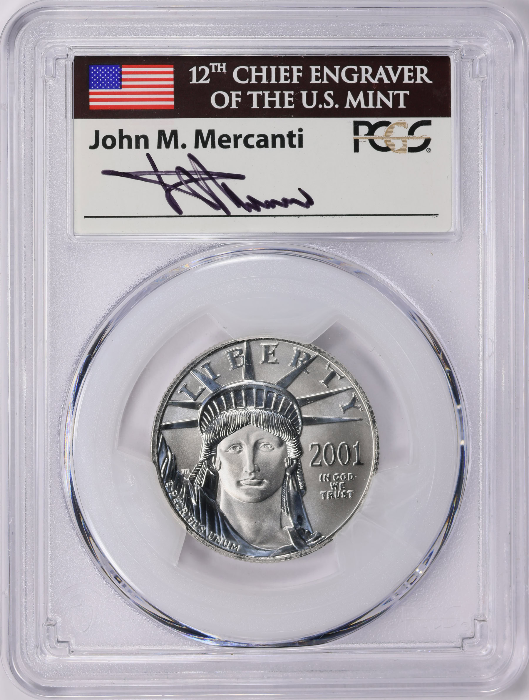 2001 $50 Half-Ounce Platinum American Eagle Statue of Liberty Mint ...