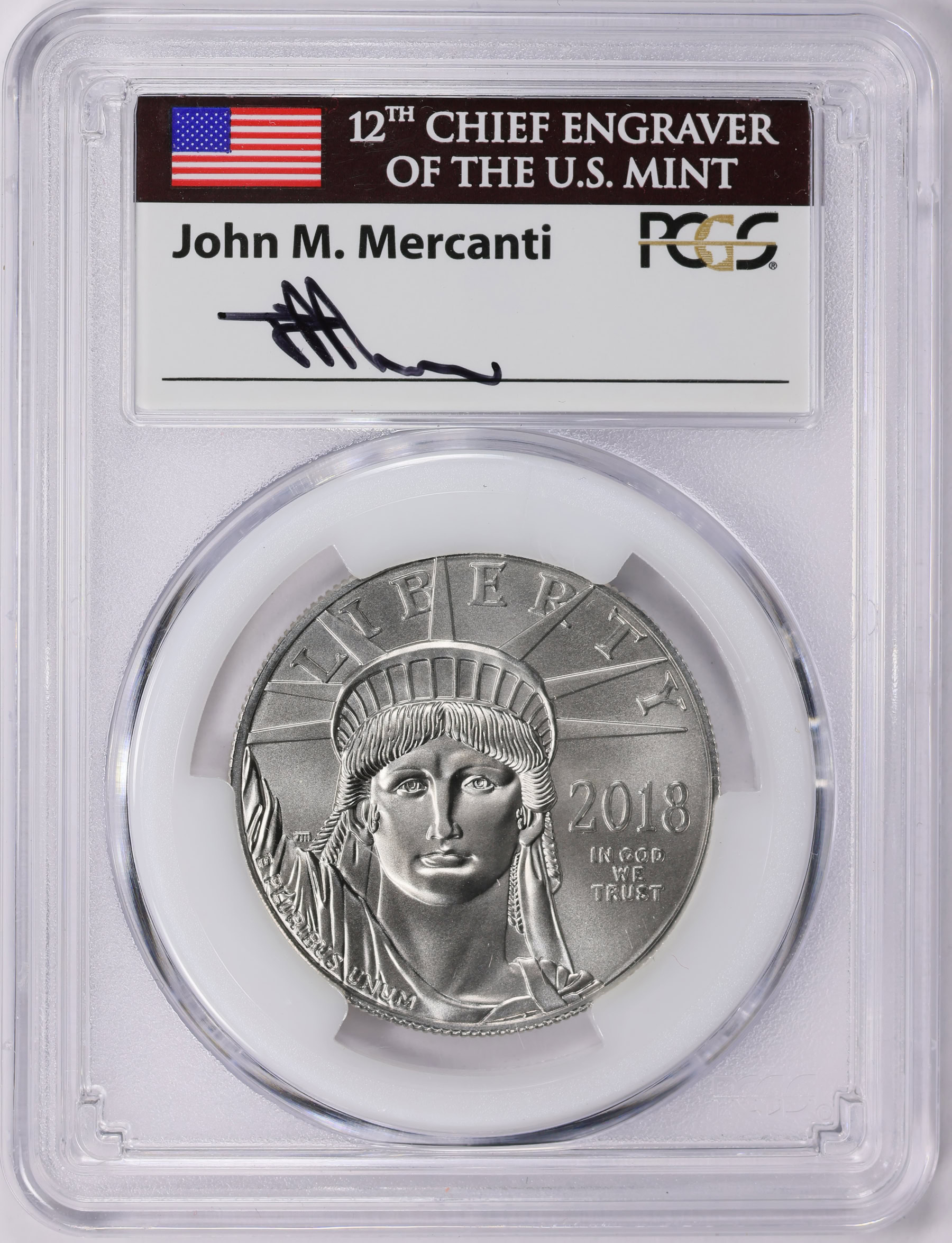 2018 $100 One-Ounce Platinum American Eagle Statue of Liberty First ...