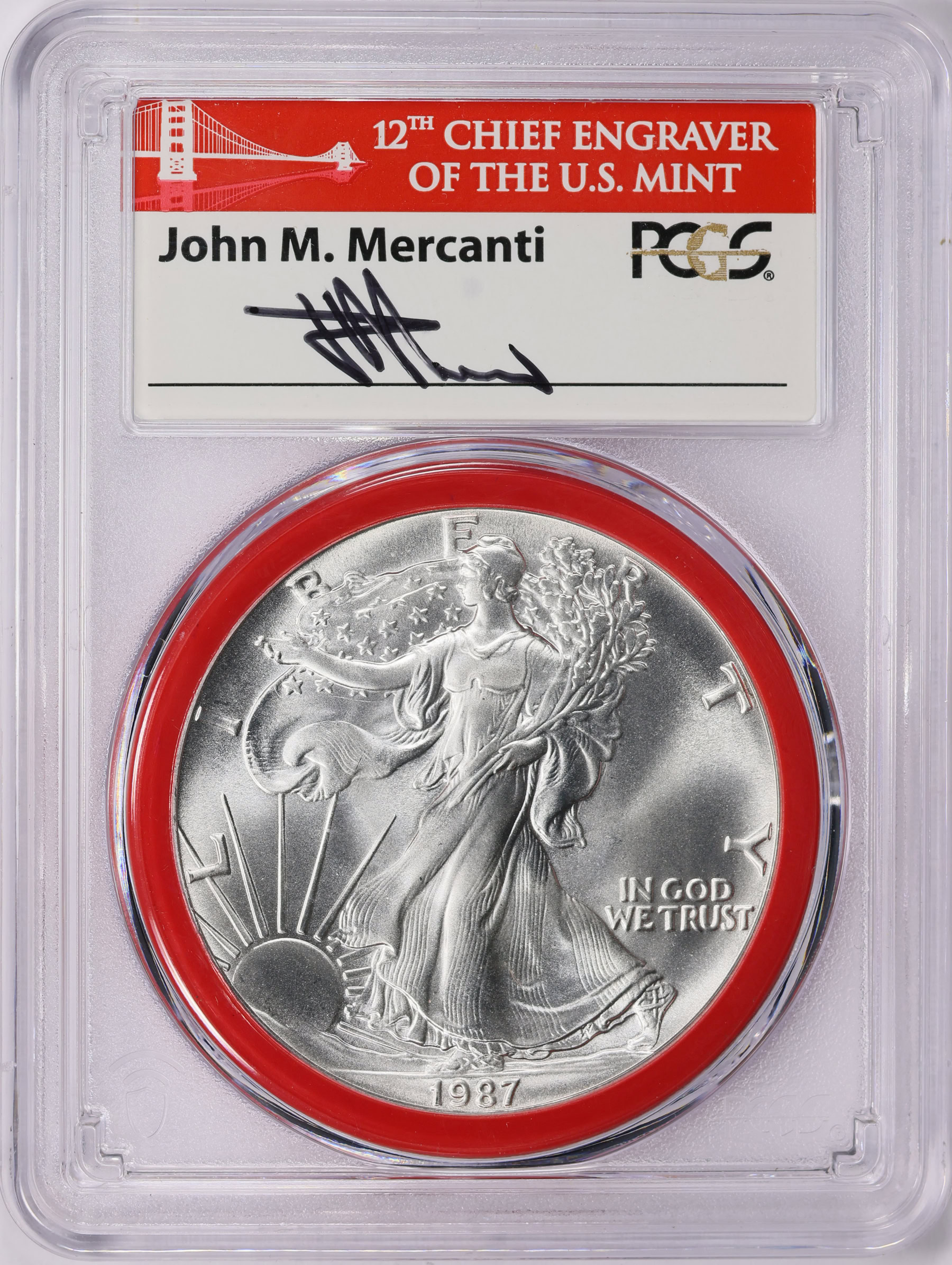 1987-(S) $1 Silver Eagle Struck at San Francisco First Strike Mint ...