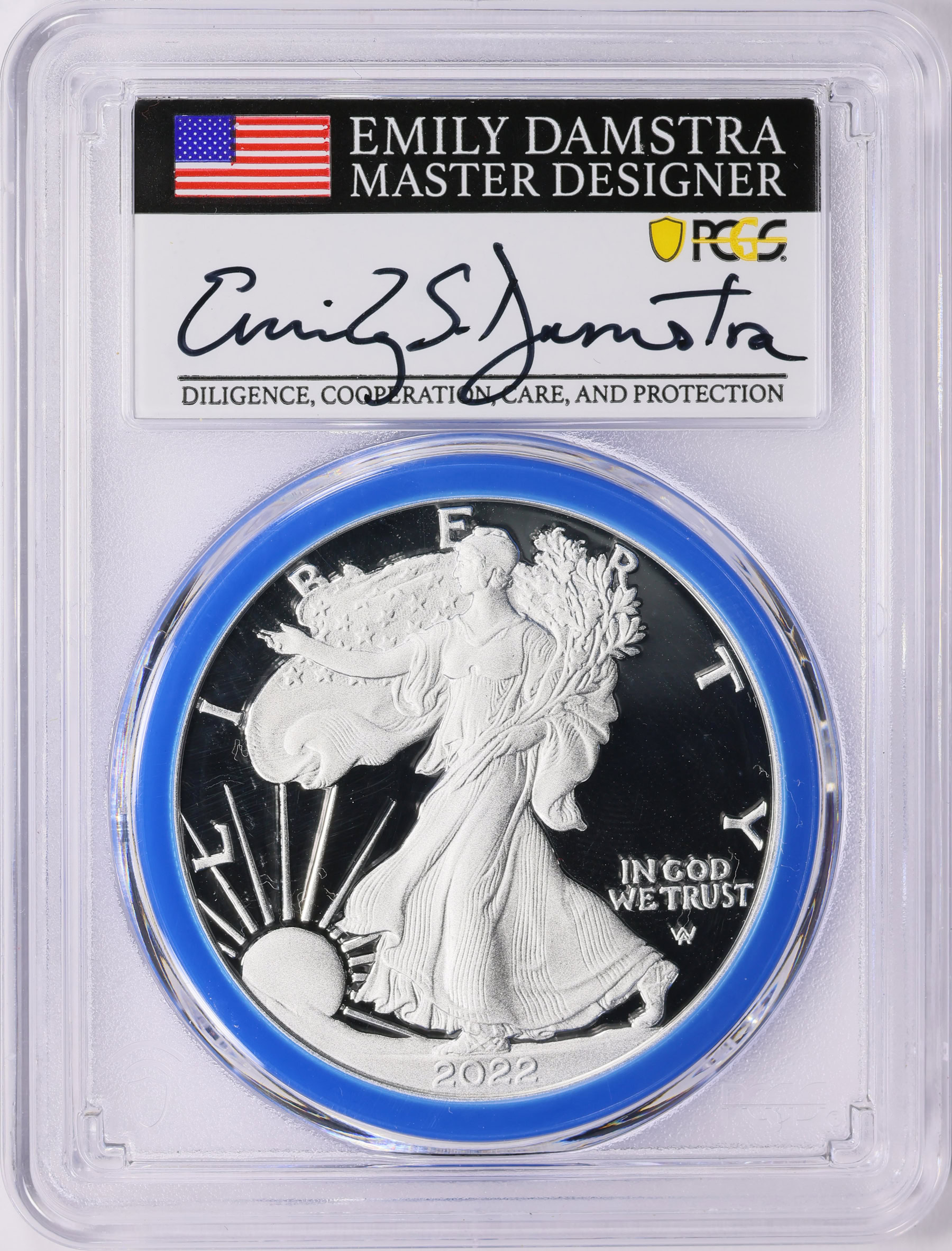 2022-W $1 Silver Eagle Mint Designer Series Advanced Releases PCGS Proof-70 DCAM (Emily Damstra ...