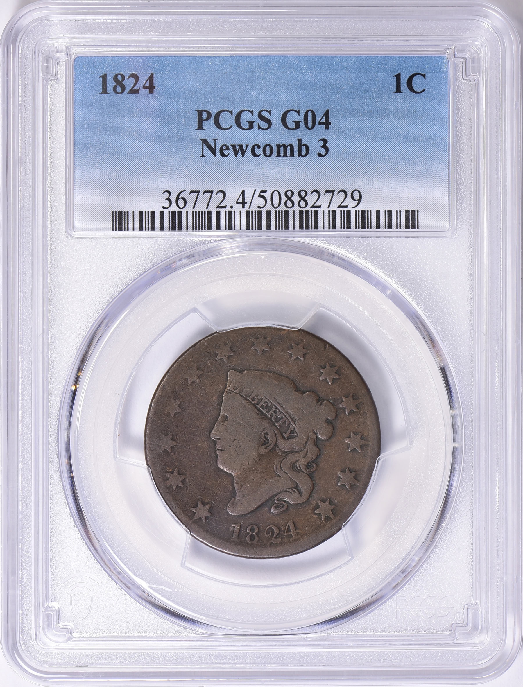 1824 Matron Cent Newcomb 3 PCGS G-04 BN (Item 1779054 ...