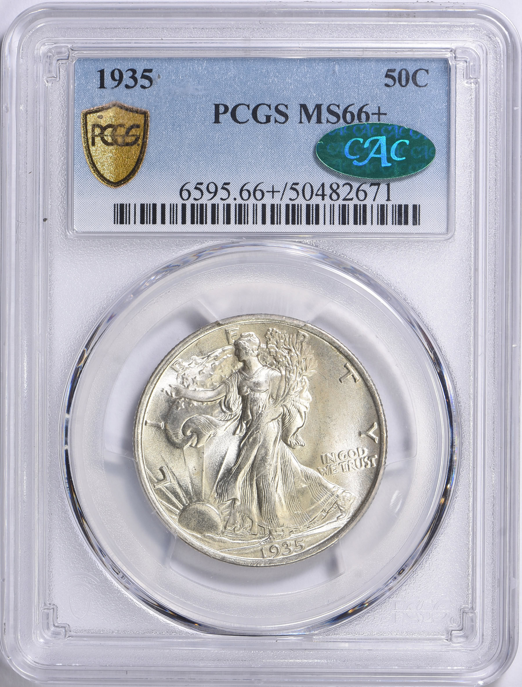 1935 Walking Liberty Half Dollar PCGS MS-66+ (CAC Green) (Item 1779083) | GreatCollections Coin ...