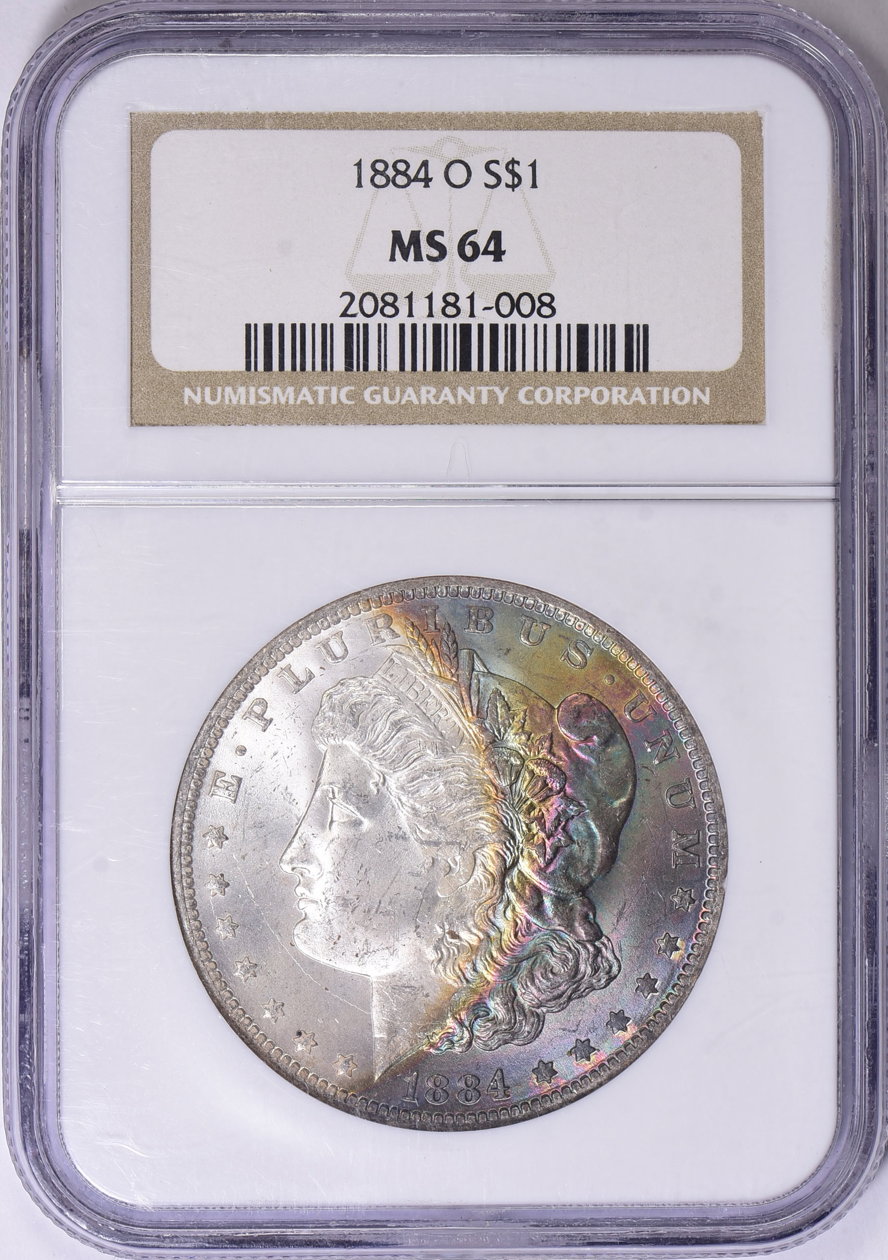 1884-O Morgan Silver Dollar NGC MS-64 (Toned) (Item 1779116) | GreatCollections Coin Auctions