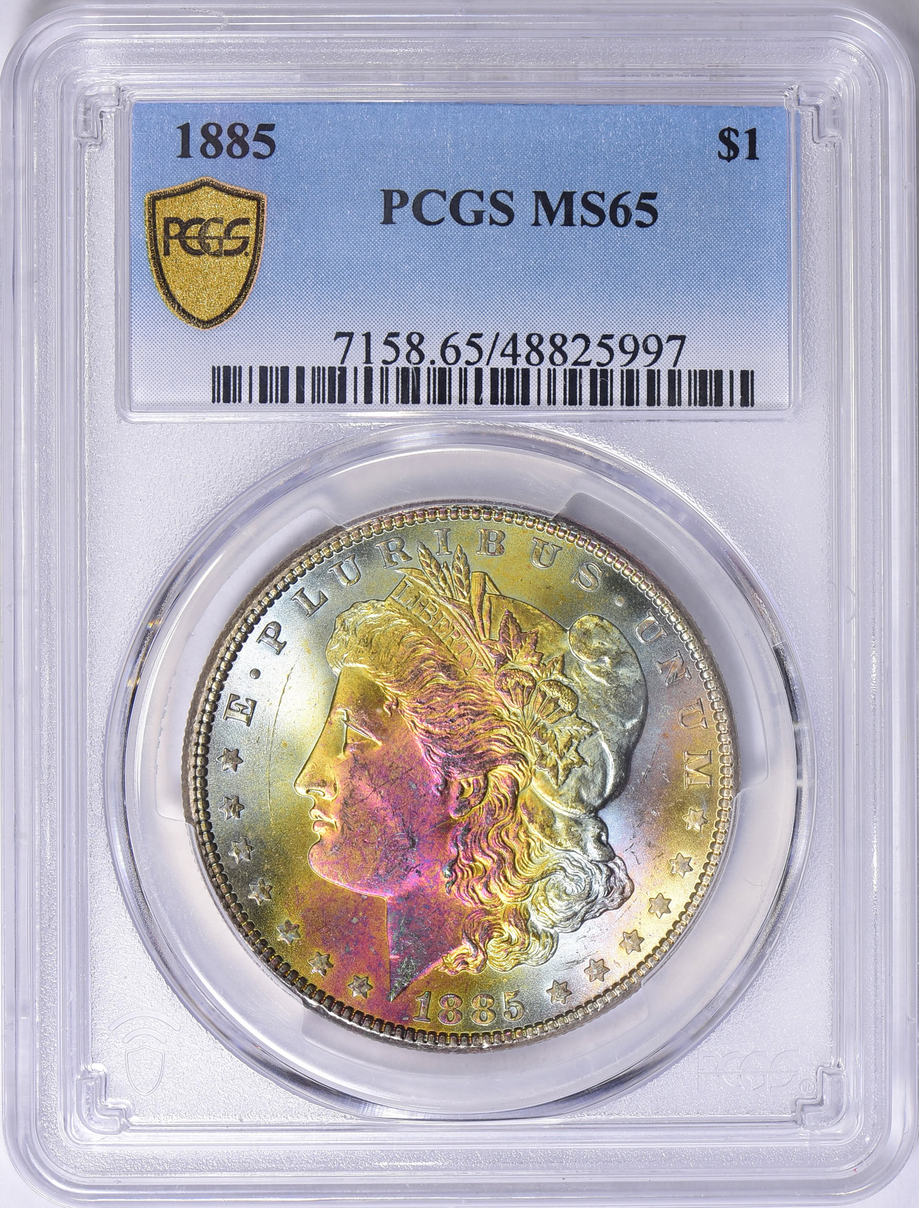1885 Morgan Silver Dollar PCGS MS-65 (Toned) (Item 1779124) | GreatCollections Coin Auctions