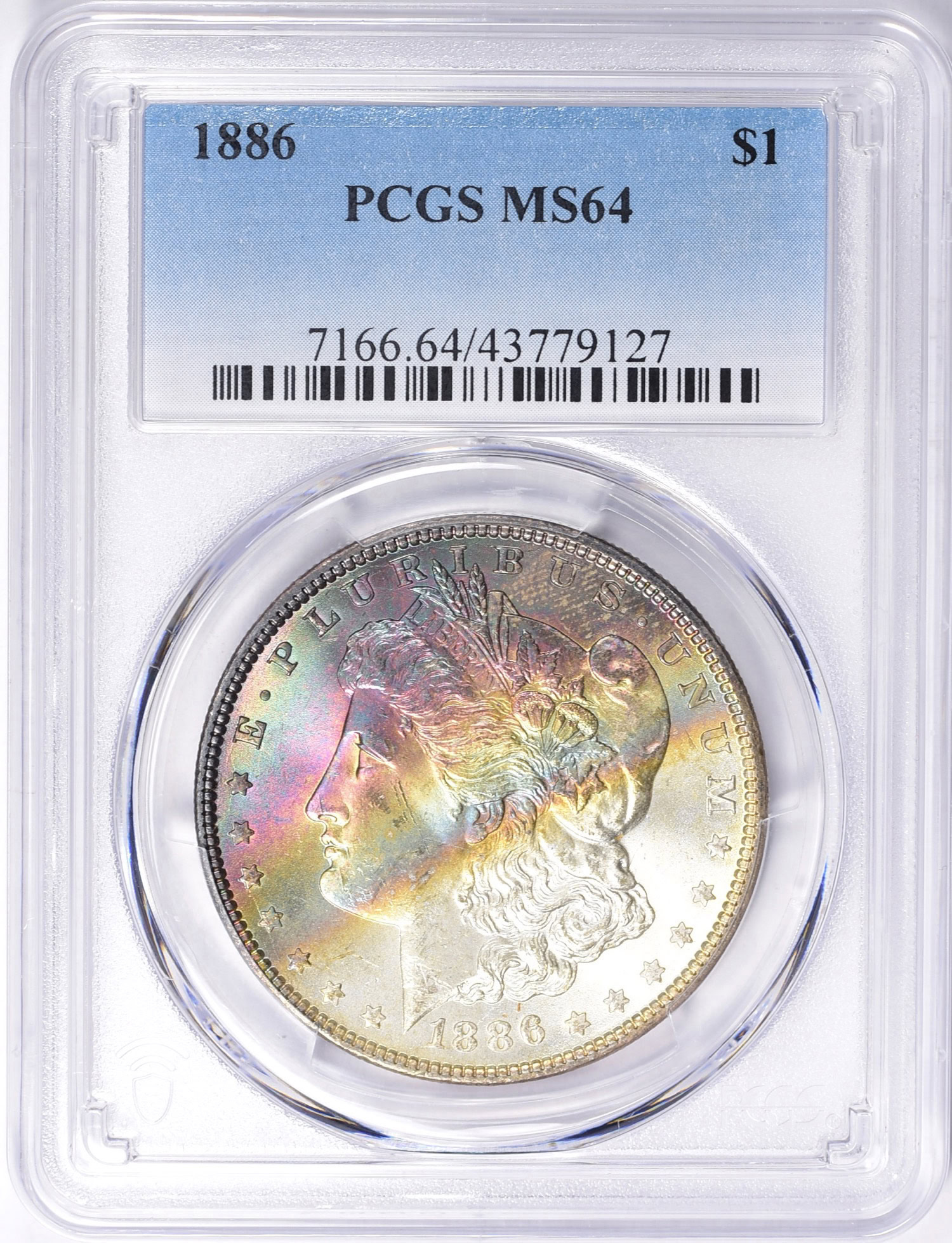 1886 Morgan Silver Dollar PCGS MS-64 (Toned) (Item 1779127) | GreatCollections Coin Auctions