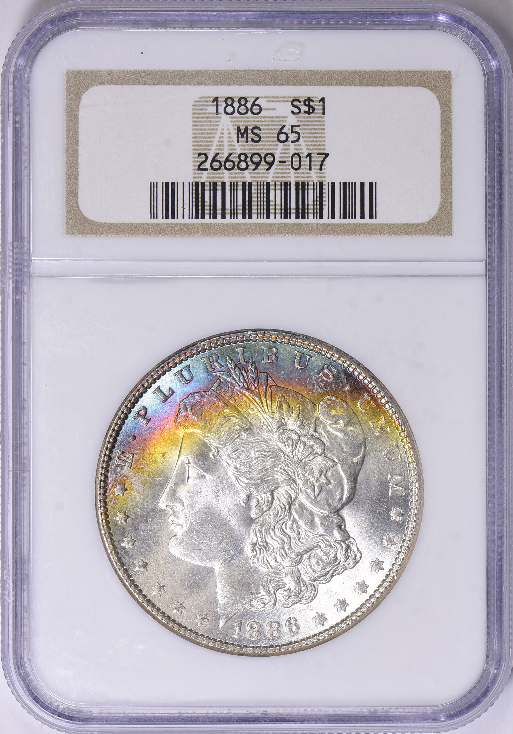 1886 Morgan Silver Dollar NGC MS-65 (Toned) (Item 1779128) | GreatCollections Coin Auctions