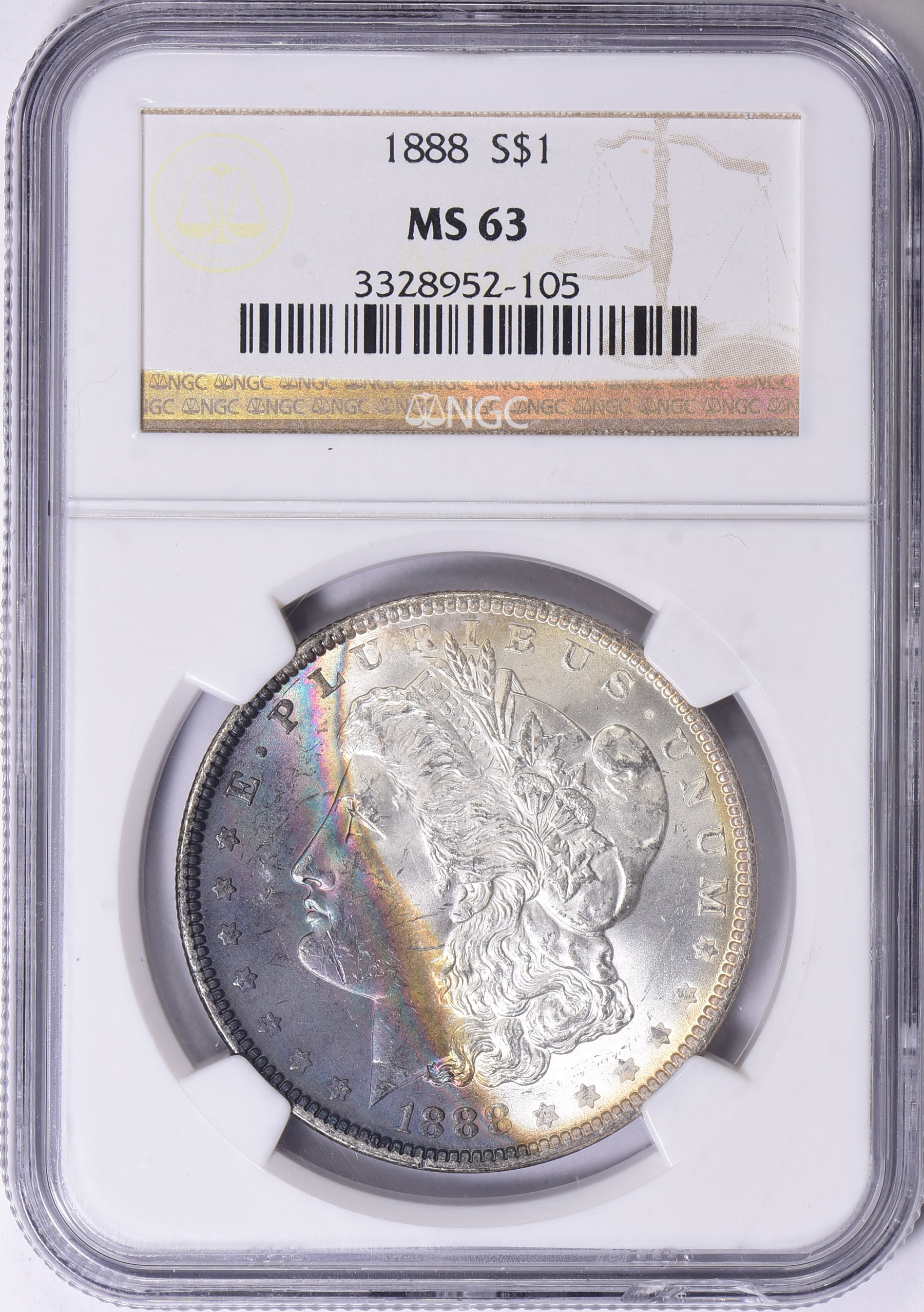 1888 Morgan Silver Dollar NGC MS-63 (Toned) (Item 1779134) | GreatCollections Coin Auctions