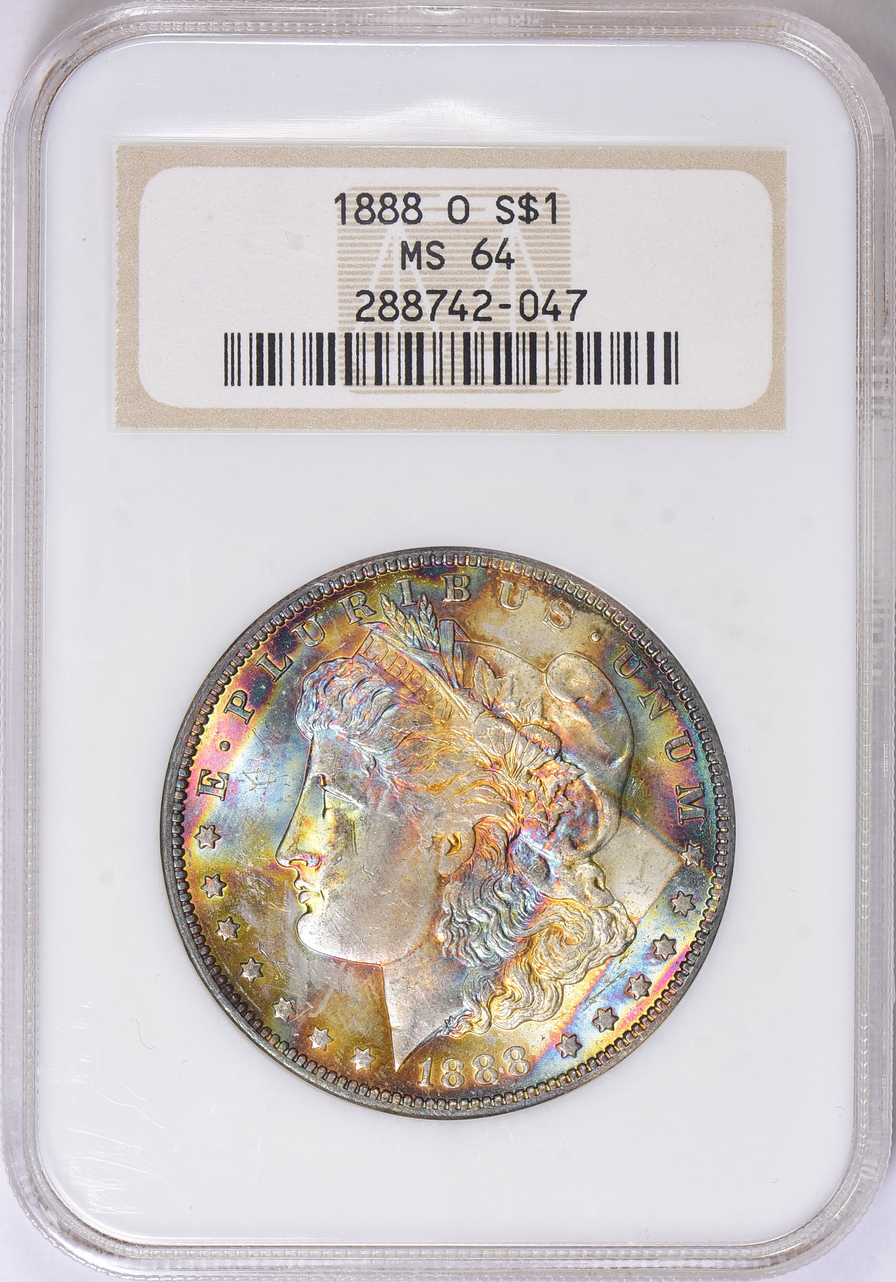 1888-O Morgan Silver Dollar NGC MS-64 OH (Toned) (Item 1779135) | GreatCollections Coin Auctions