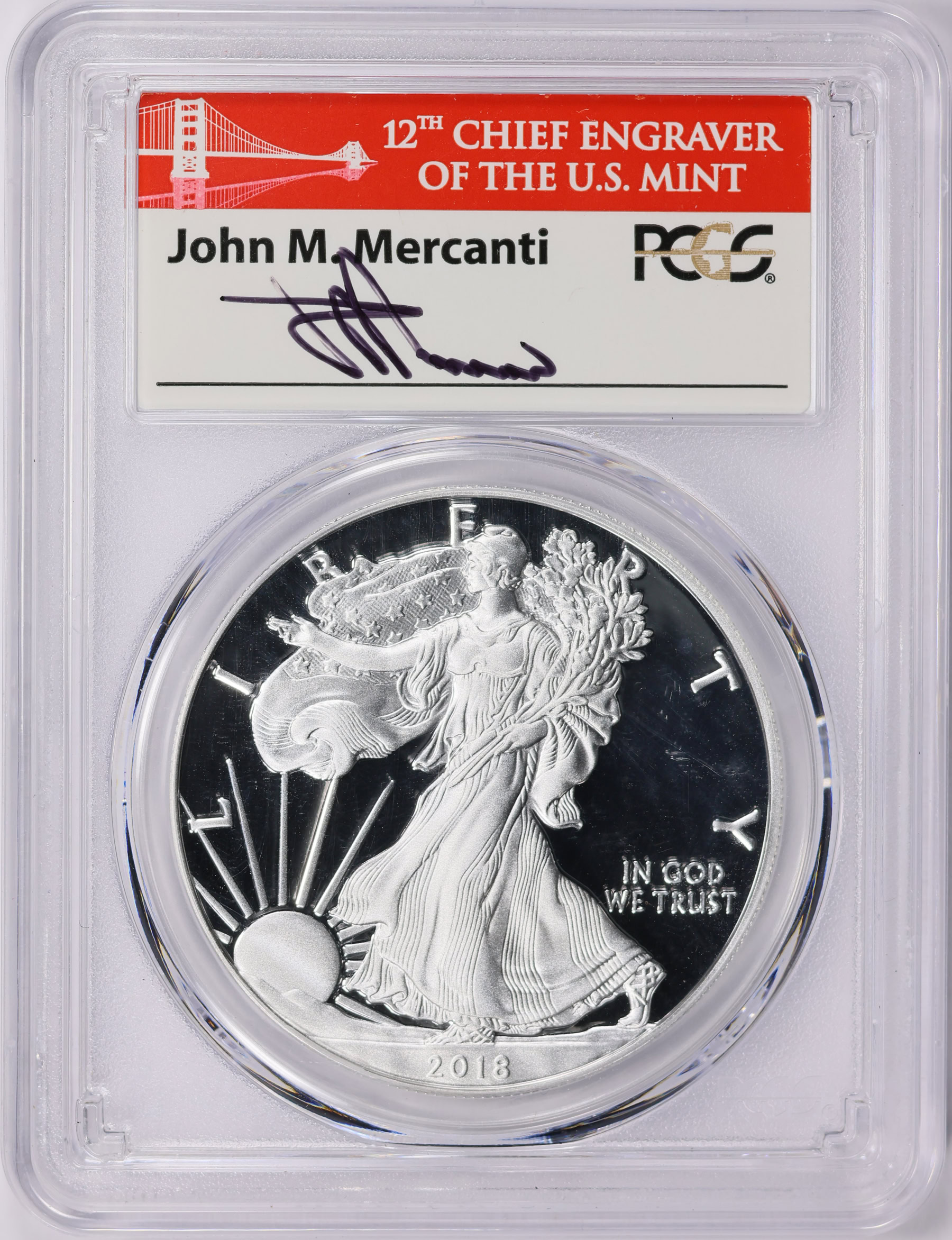 2018-S $1 Silver Eagle (From the Limited Edition Proof Set) First Day of Issue PCGS Proof-70 ...