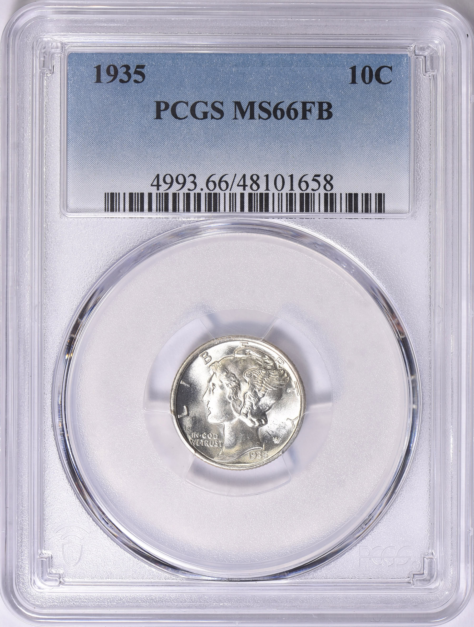 1935 Mercury Dime PCGS MS-66 FB (Item 1779290) | GreatCollections Coin Auctions