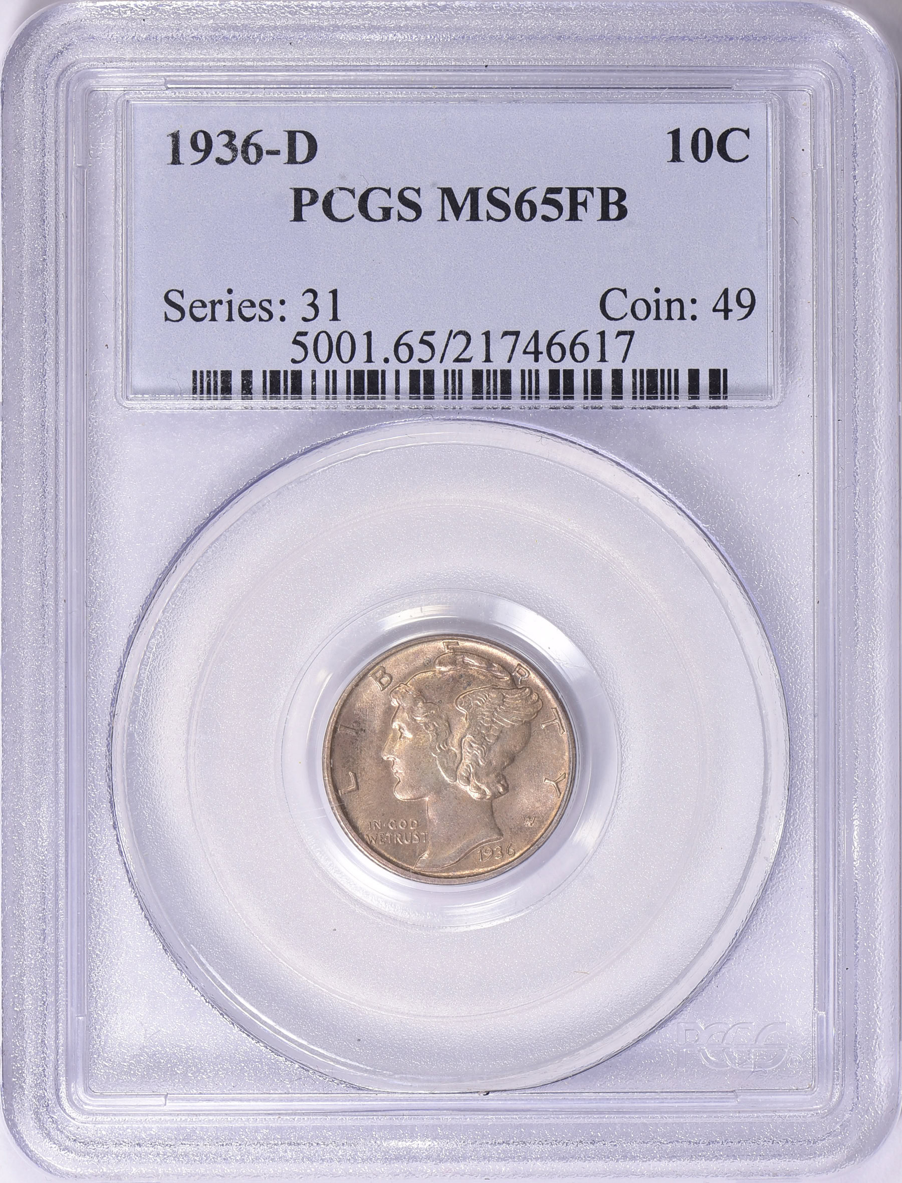 1936-D Mercury Dime PCGS MS-65 FB (Item 1779292) | GreatCollections Coin Auctions