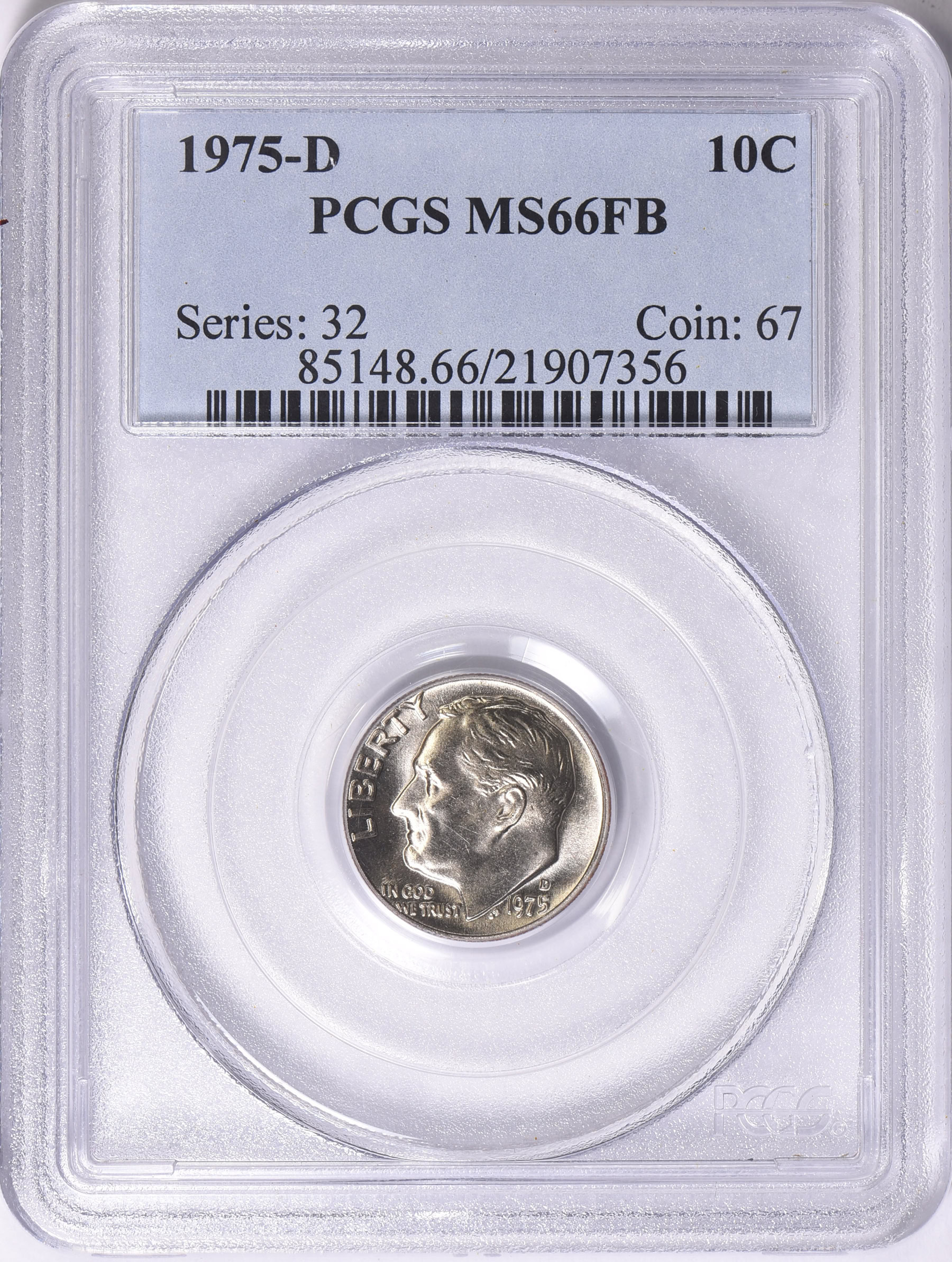 1975-D Roosevelt Dime PCGS MS-66 FB (Item 1779306) | GreatCollections ...
