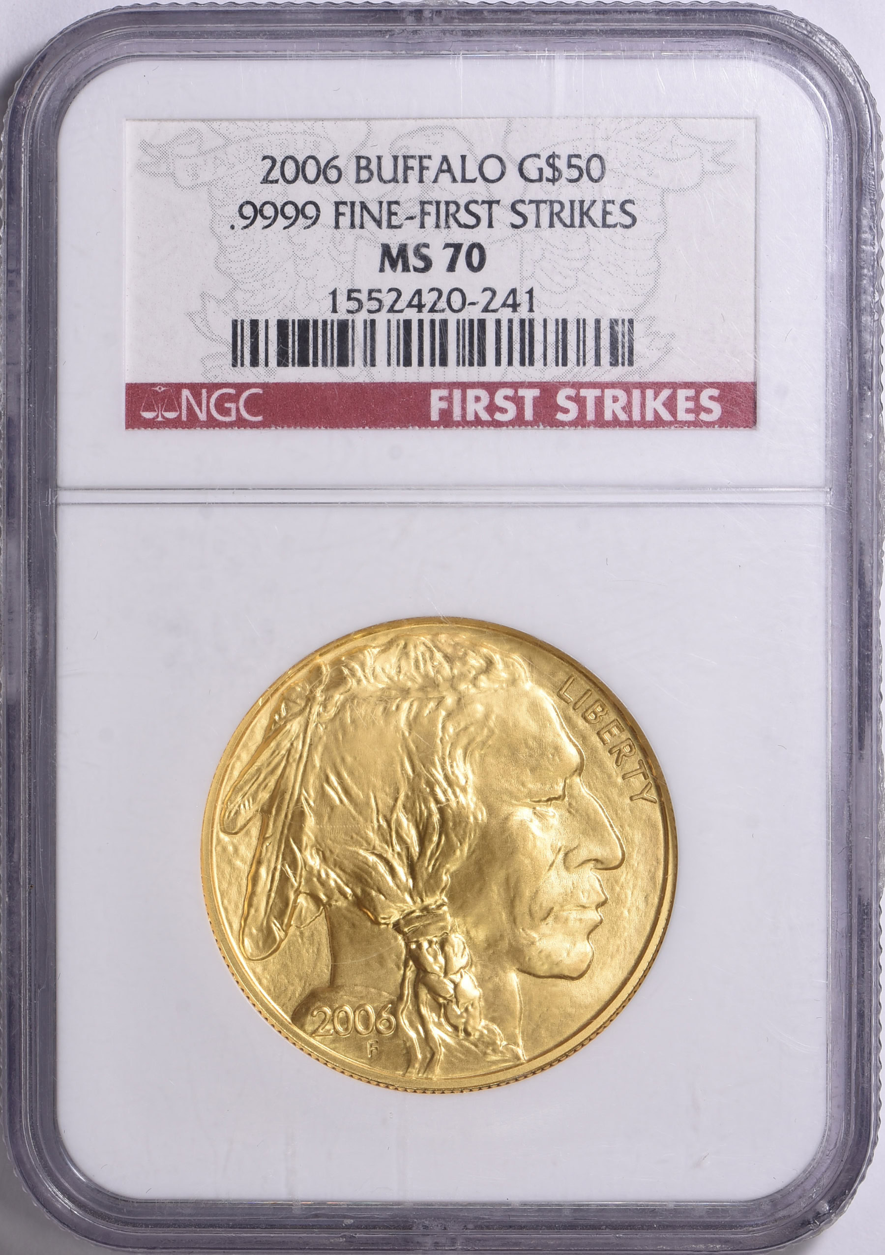 2006 $50 One-Ounce Gold American Buffalo First Strikes NGC MS-70 (Item 1779448 ...