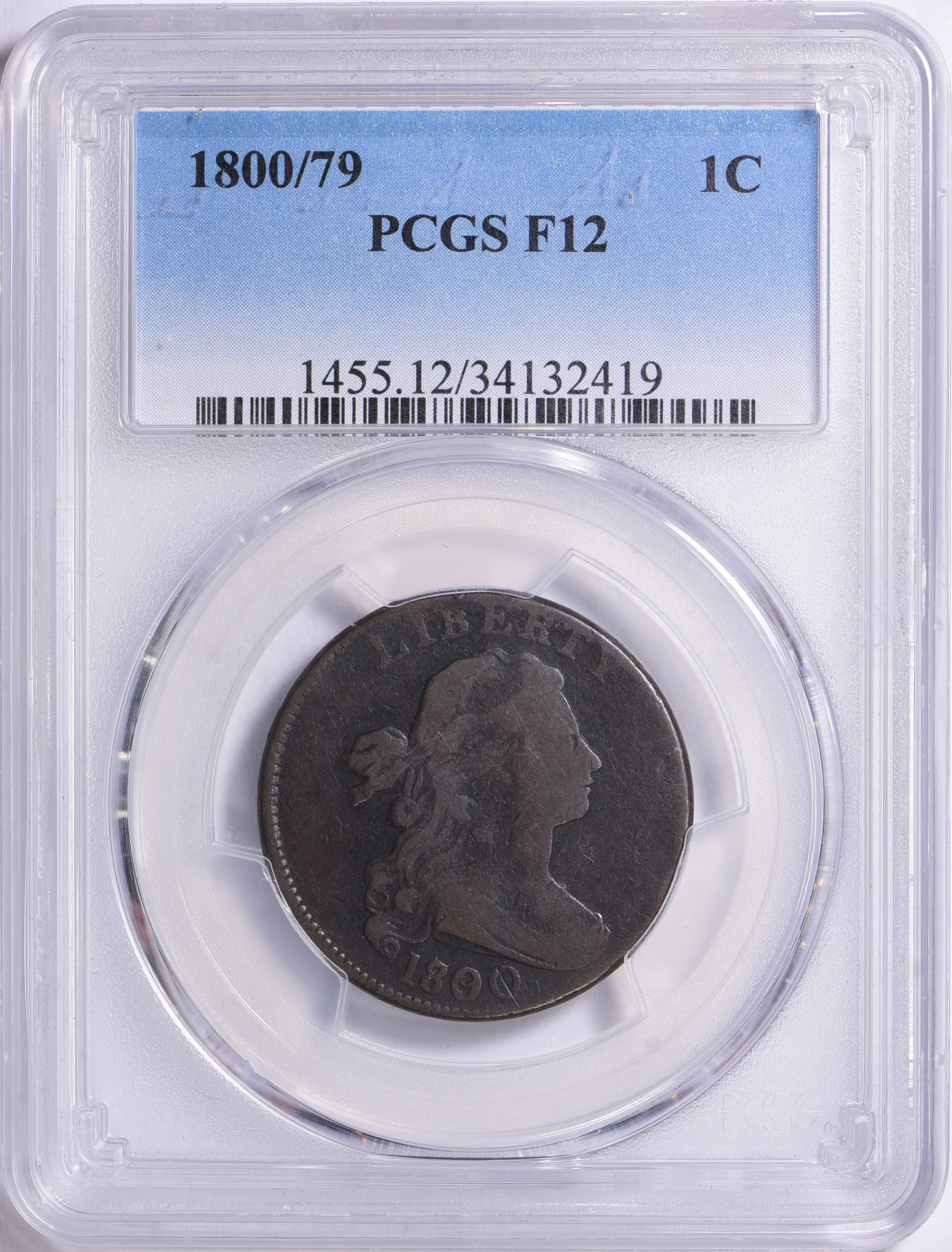 1800/79 Draped Bust Cent PCGS F-12 BN (Item 1779503) | GreatCollections ...