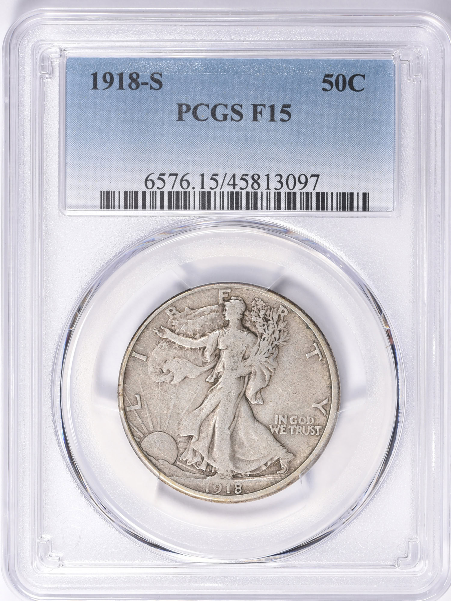 1918-S Walking Liberty Half Dollar PCGS F-15 (Item 1779507 ...
