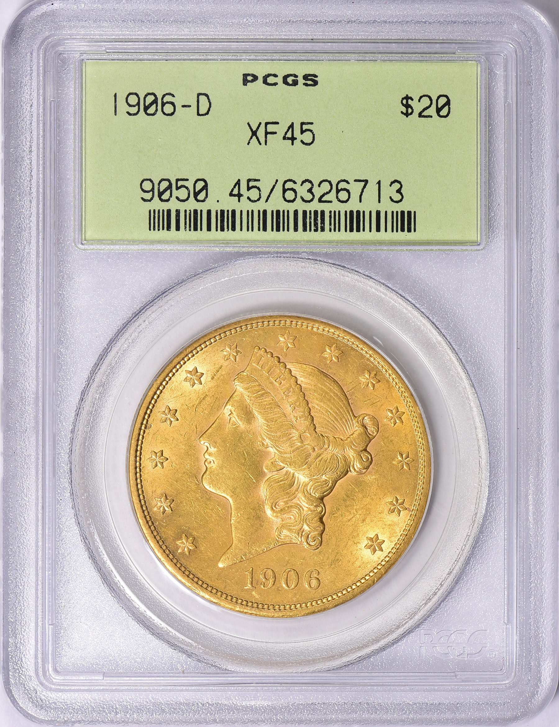 1906-D Liberty Gold Double Eagle PCGS XF-45 OGH (Item 1779546) | GreatCollections Coin Auctions