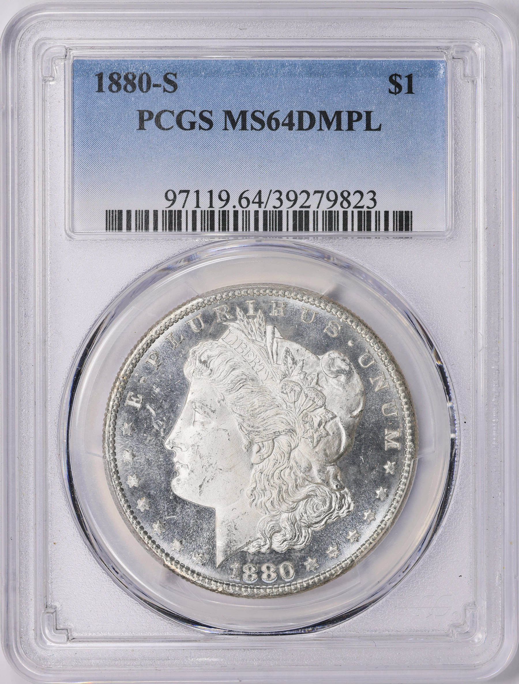 1880-S Morgan Silver Dollar PCGS MS-64 DMPL (Item 1779609) | GreatCollections Coin Auctions