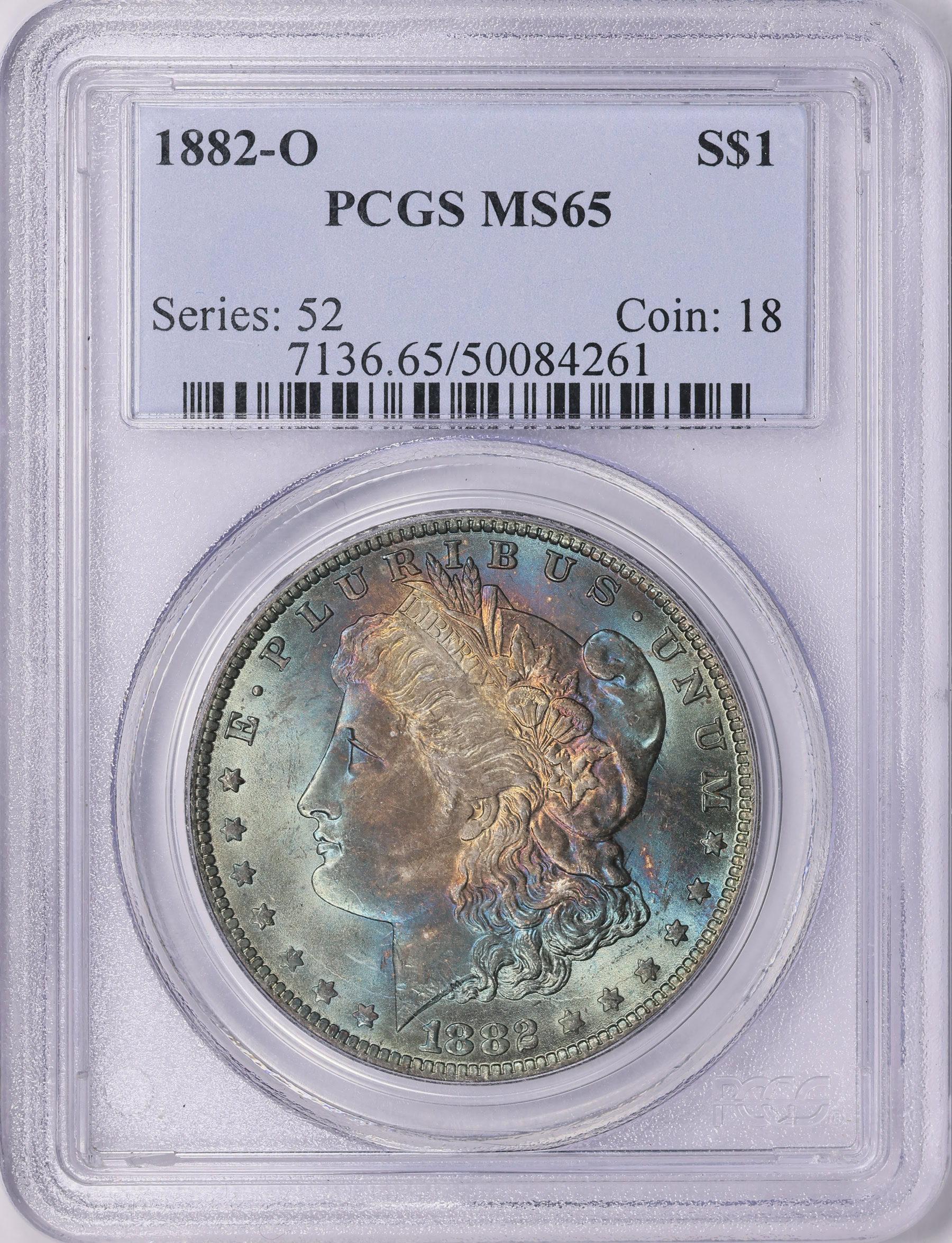 1882-O Morgan Silver Dollar PCGS MS-65 (Toned) (Item 1779610) | GreatCollections Coin Auctions