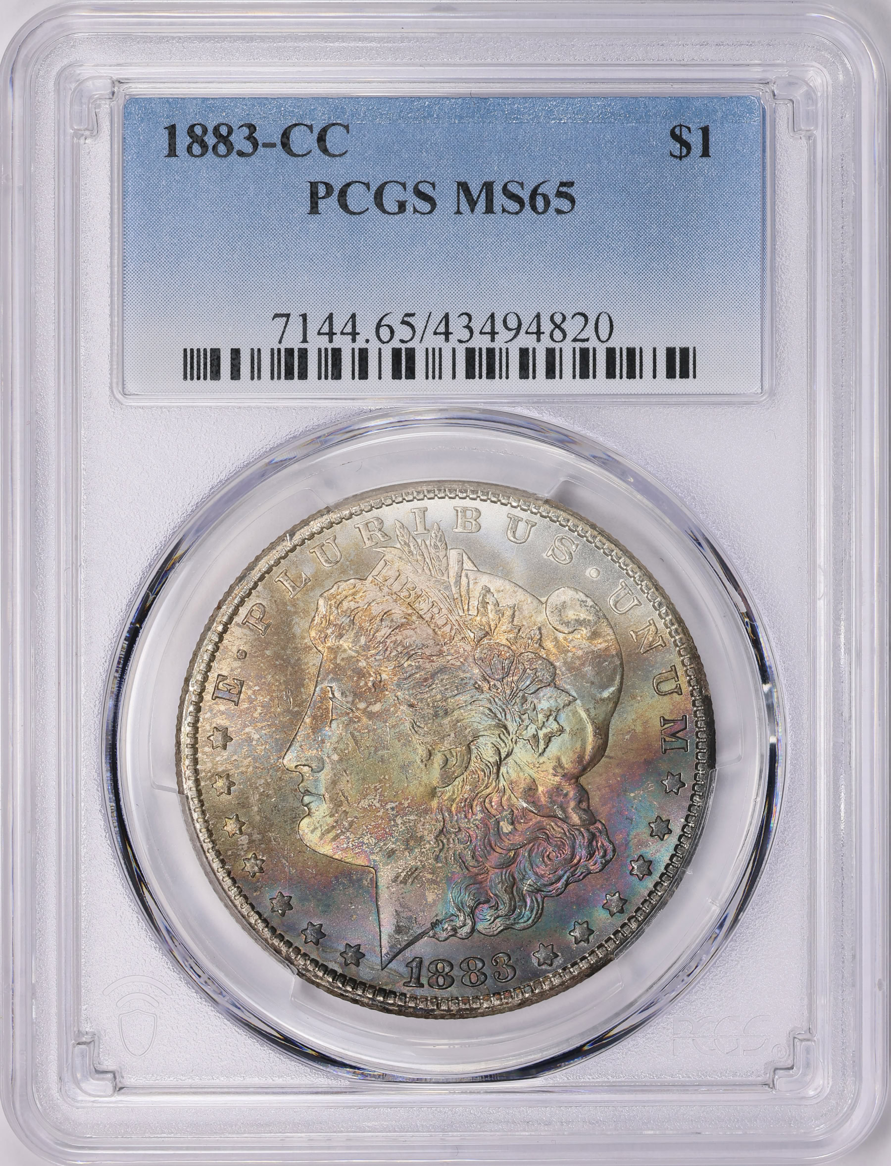 1883-CC Morgan Silver Dollar PCGS MS-65 (Toned) (Item 1779612) | GreatCollections Coin Auctions